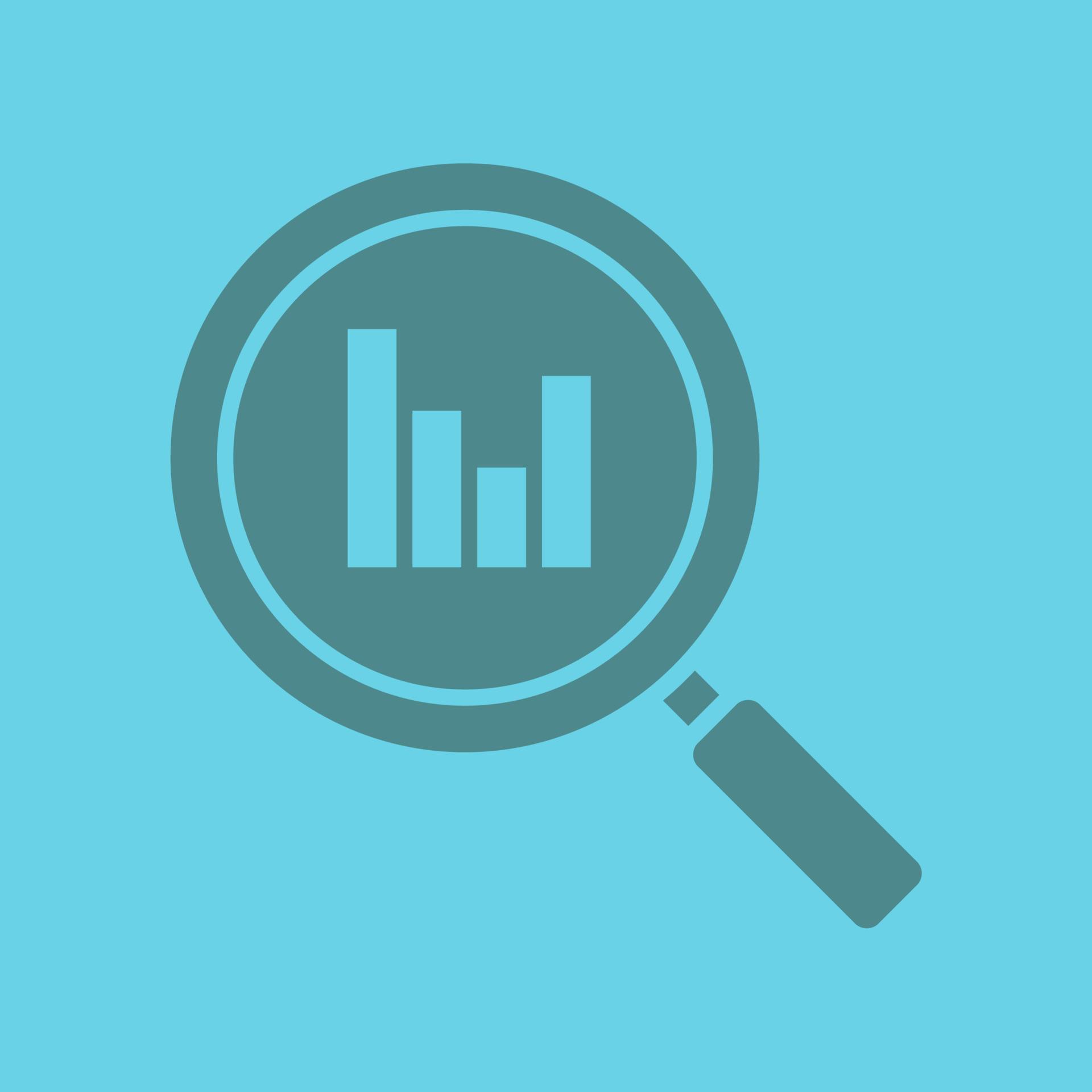 Statistics Search Glyph Color Icon Silhouette Symbol Digital Charts