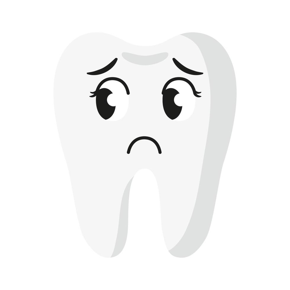 Vector Cartoon Cute Sad Characters Of Tooth 4242467 Vector Art At Vecteezy