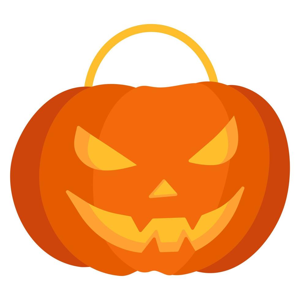 Halloween Jack O Lantern Orange Pumpkin With Spooky Smile Emotions