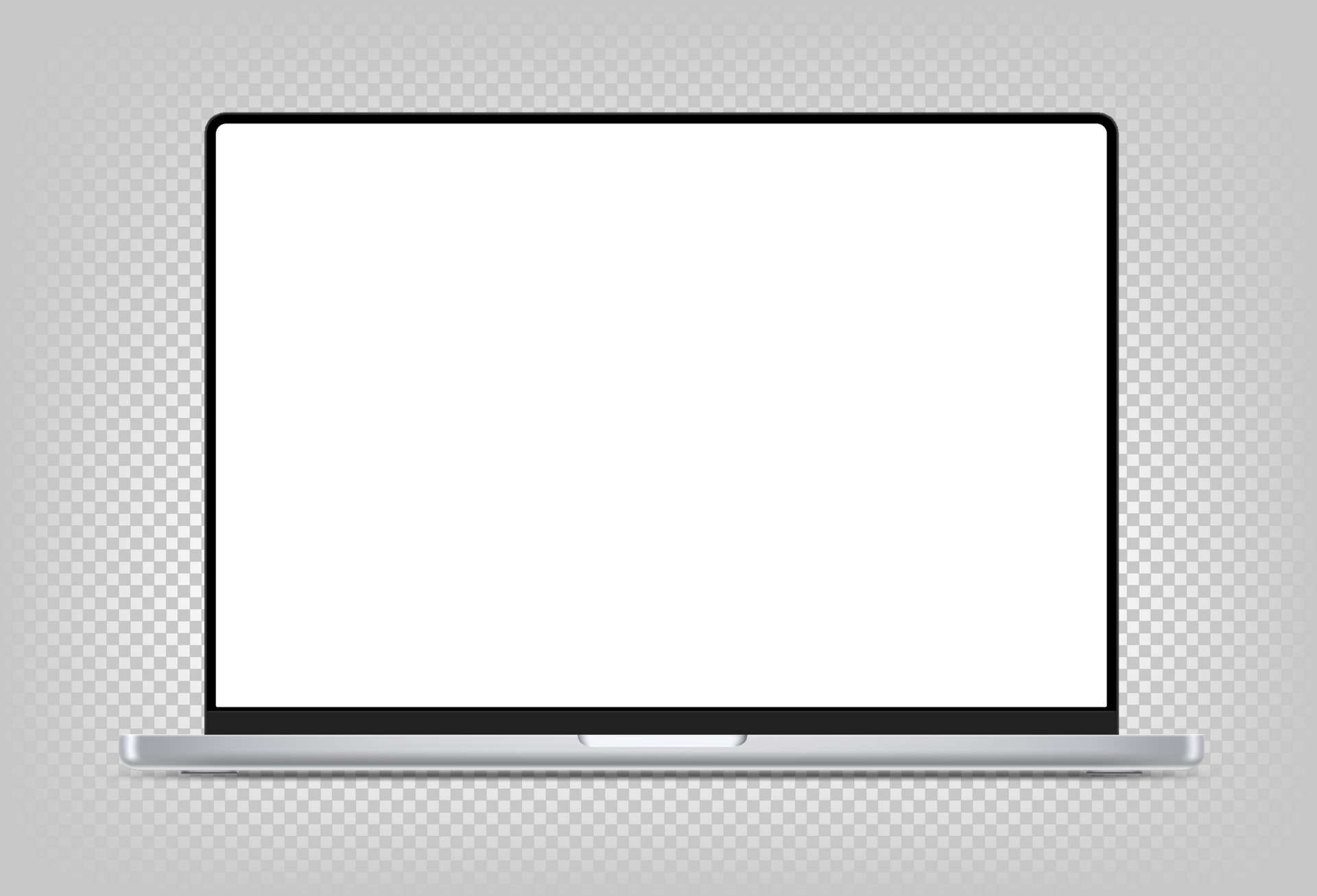 Modern thin frame laptop computer vector 3d mockup with shadow isolated ...