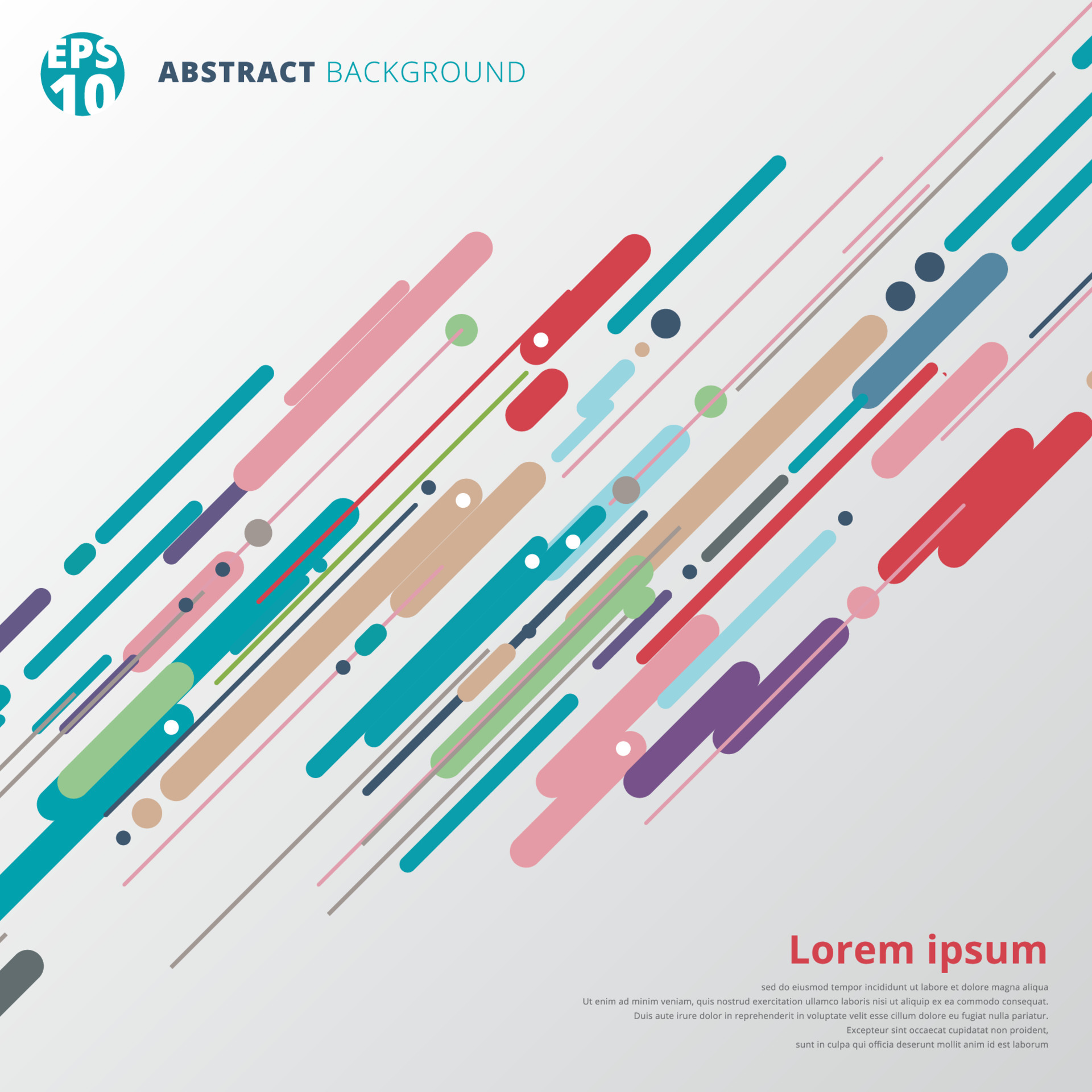 Modern Style Abstract With Composition Made Of Various Lines Diagonal Rounded Shapes In Colorful