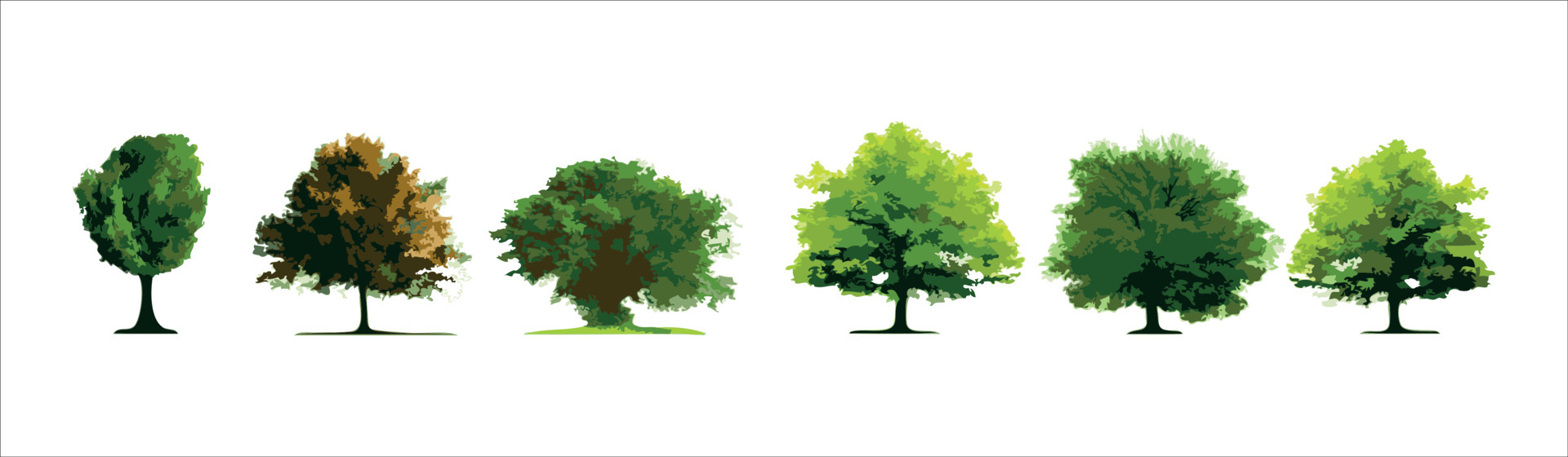 Tree set vector 4245400 Vector Art at Vecteezy