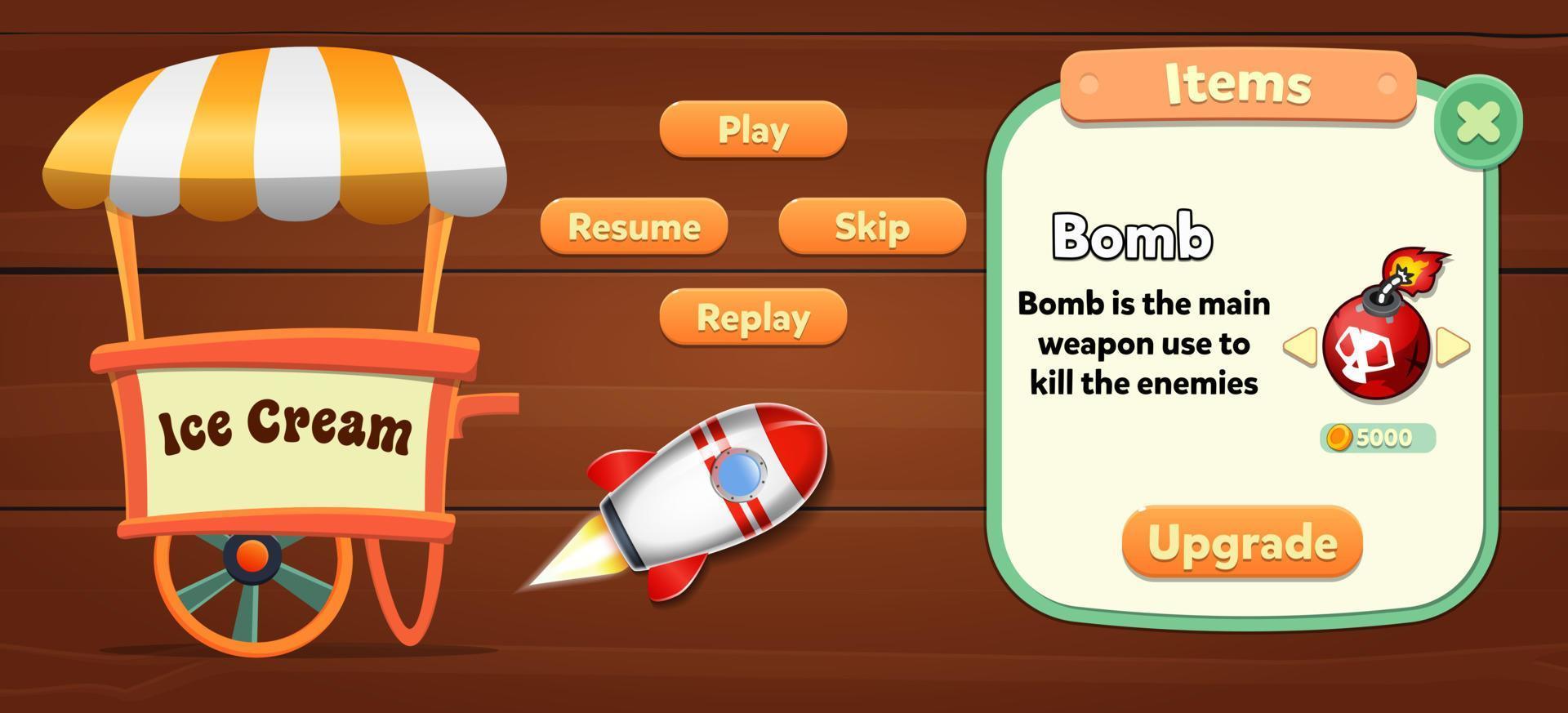 Casual Game Ui Menu Popups With Buttons And Game Assets 4249425 Vector Art At Vecteezy