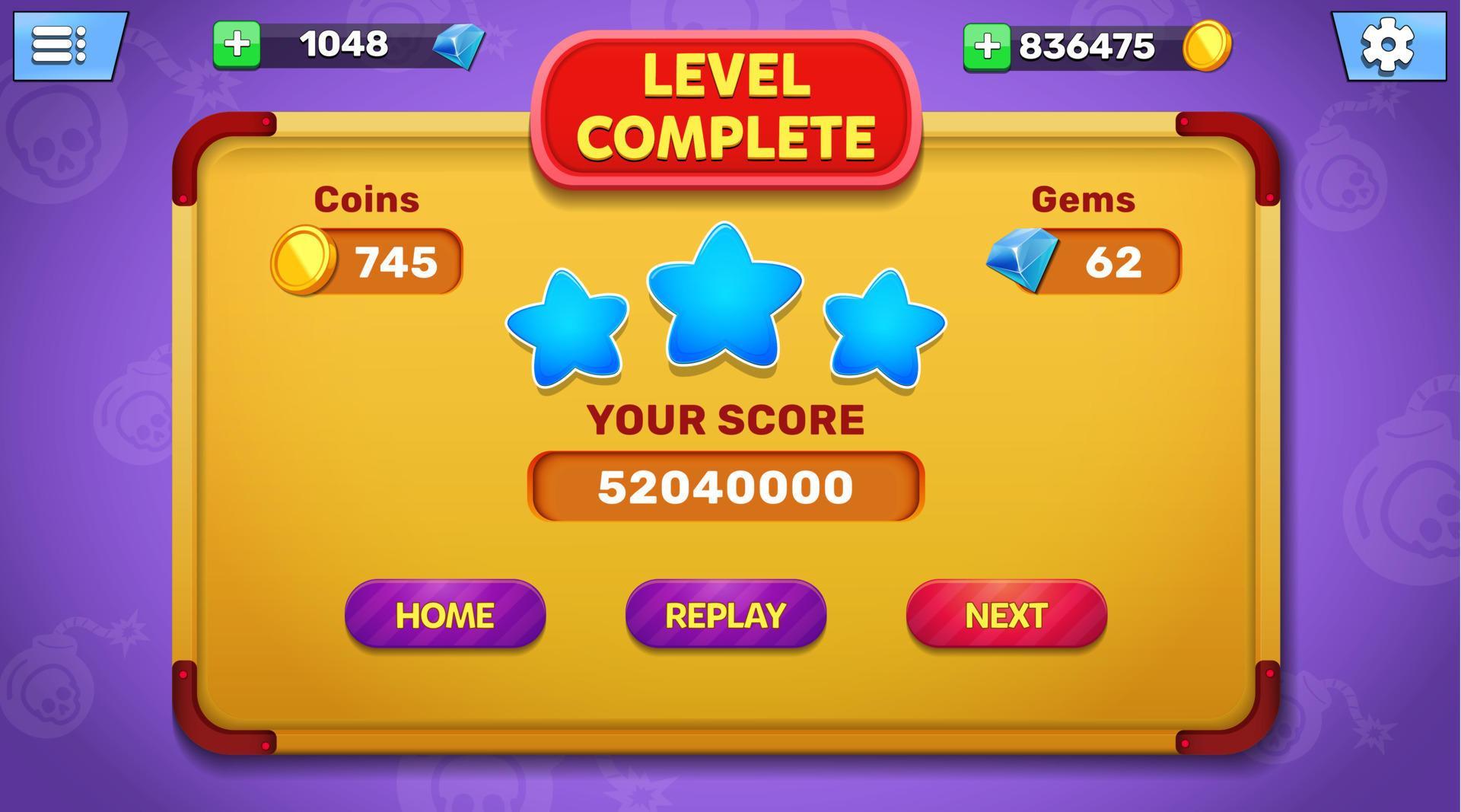 Game UI menu popups with buttons and game assets 4249456 Vector Art at ...