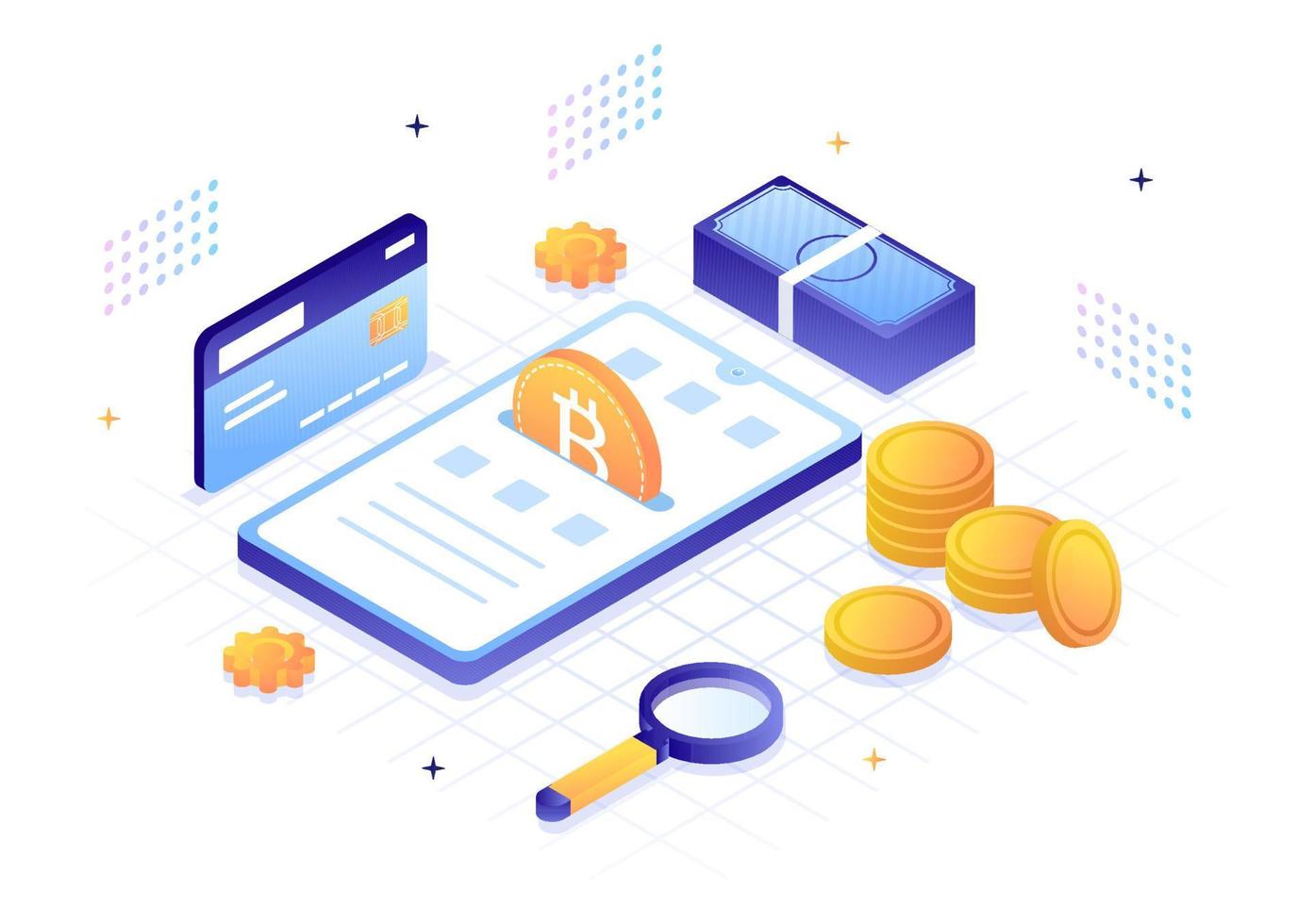 Cryptocurrency Wallet App On Mobile Of Blockchain Technology Bitcoin Money Market Altcoins Or