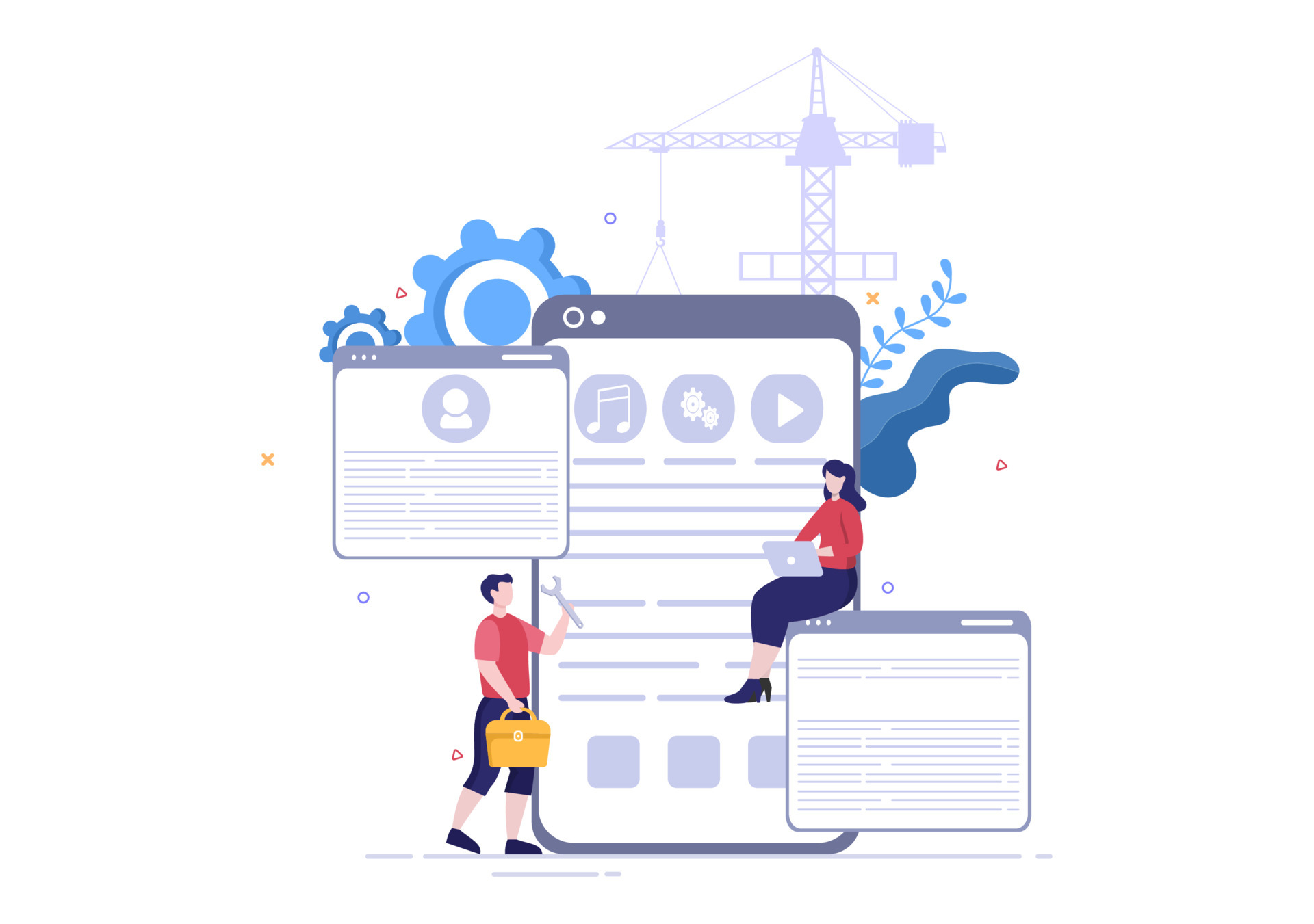 Software Development and Programming Code on Computer Vector ...