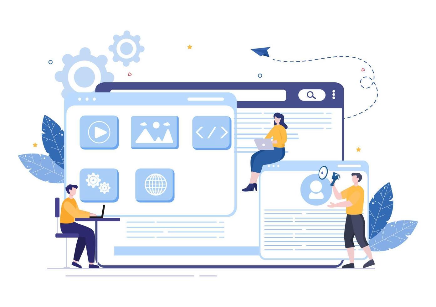 Software Development and Programming Code on Computer Vector ...