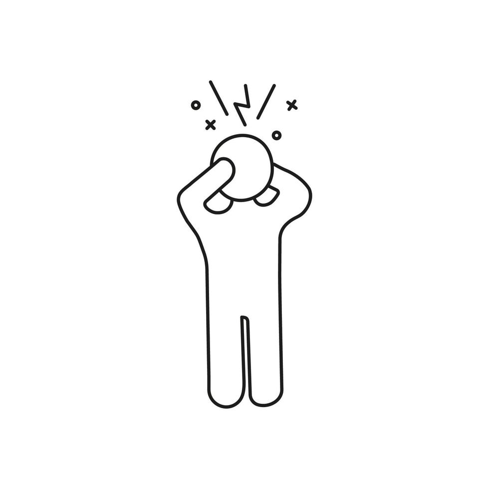 Stress or anxiety line outline icon. 4256671 Vector Art at Vecteezy