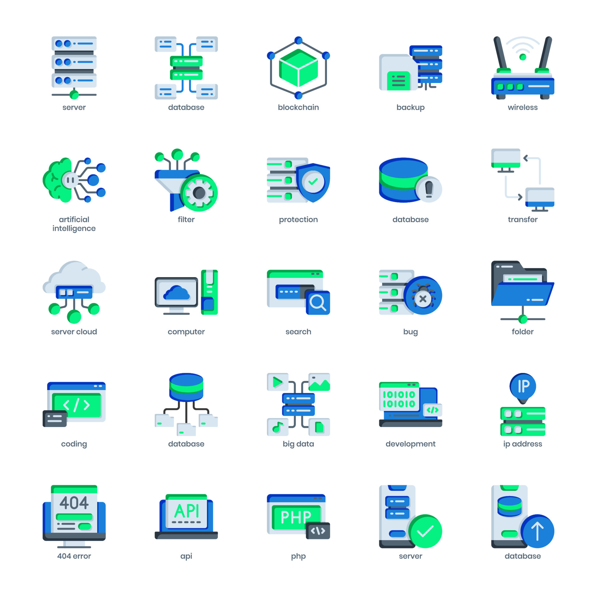 Server and Database pack for your website design, logo, app, UI. Server ...