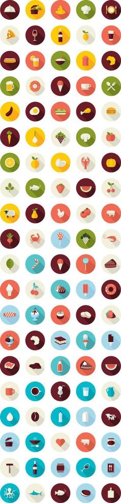 Set of Flat Design Icons for Food and Drink 4262466 Vector Art at Vecteezy