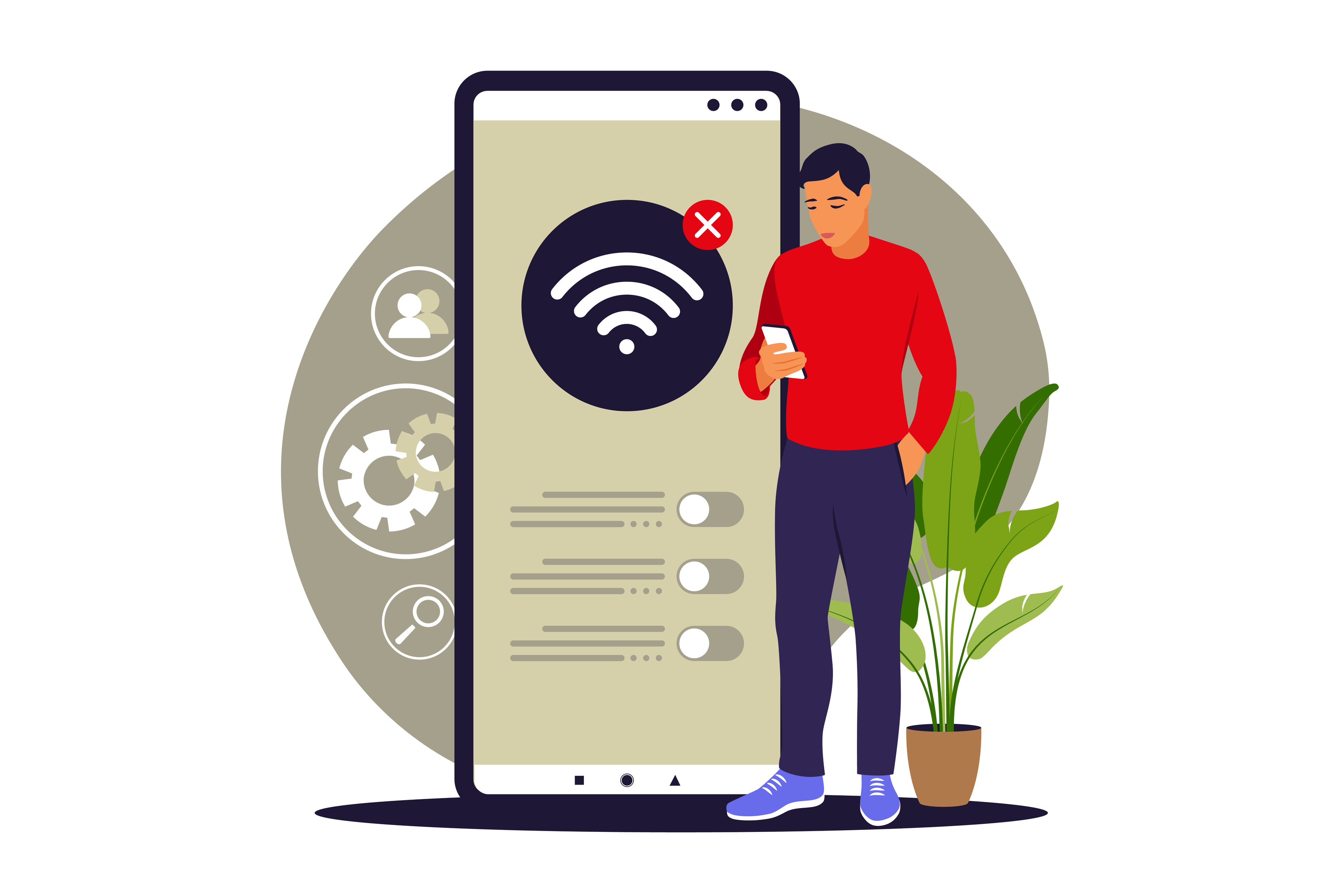 No Connection Concept No Internet Search Wireless Network Signal On