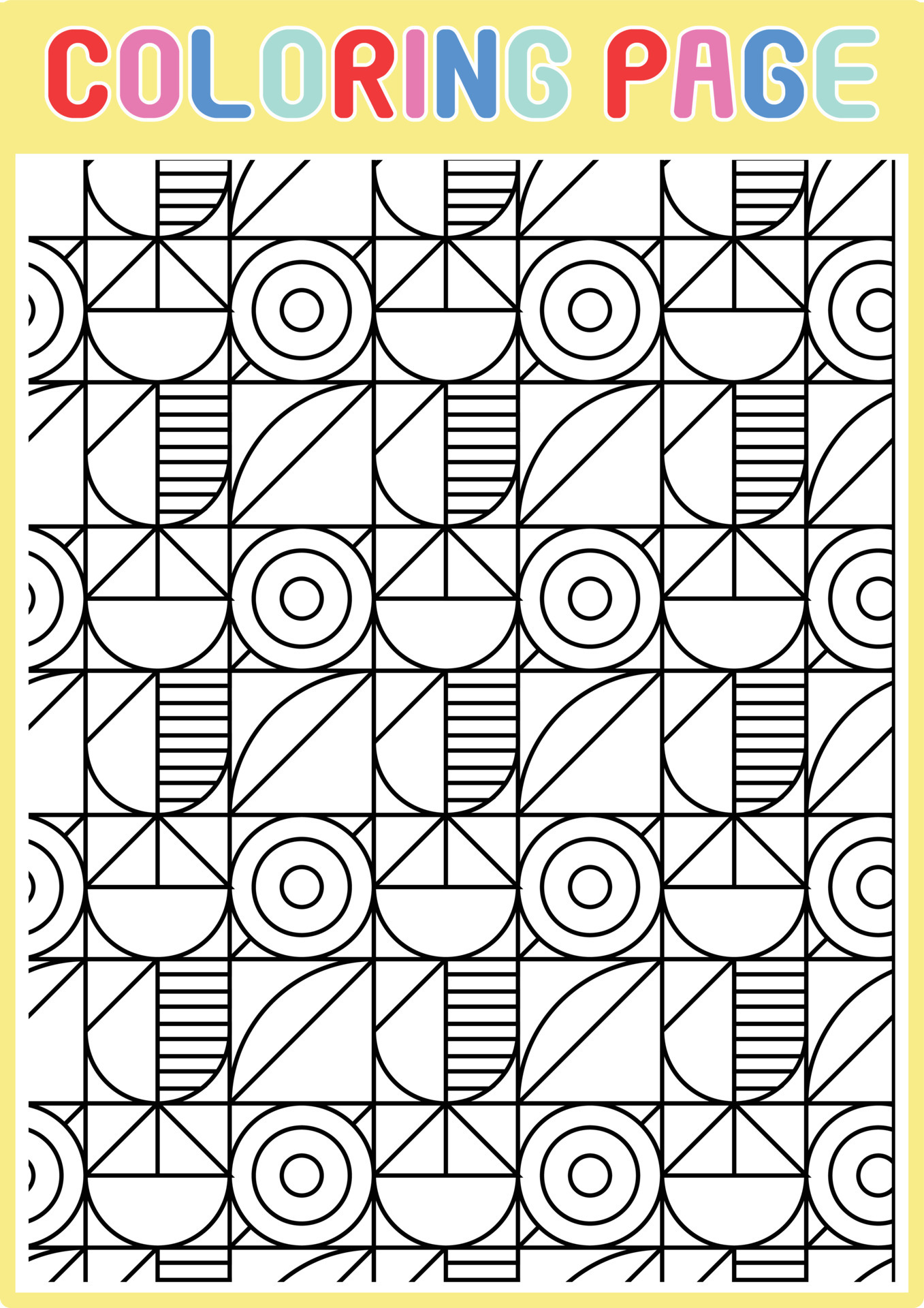 Geometric Shapes Coloring Pages For Kids
