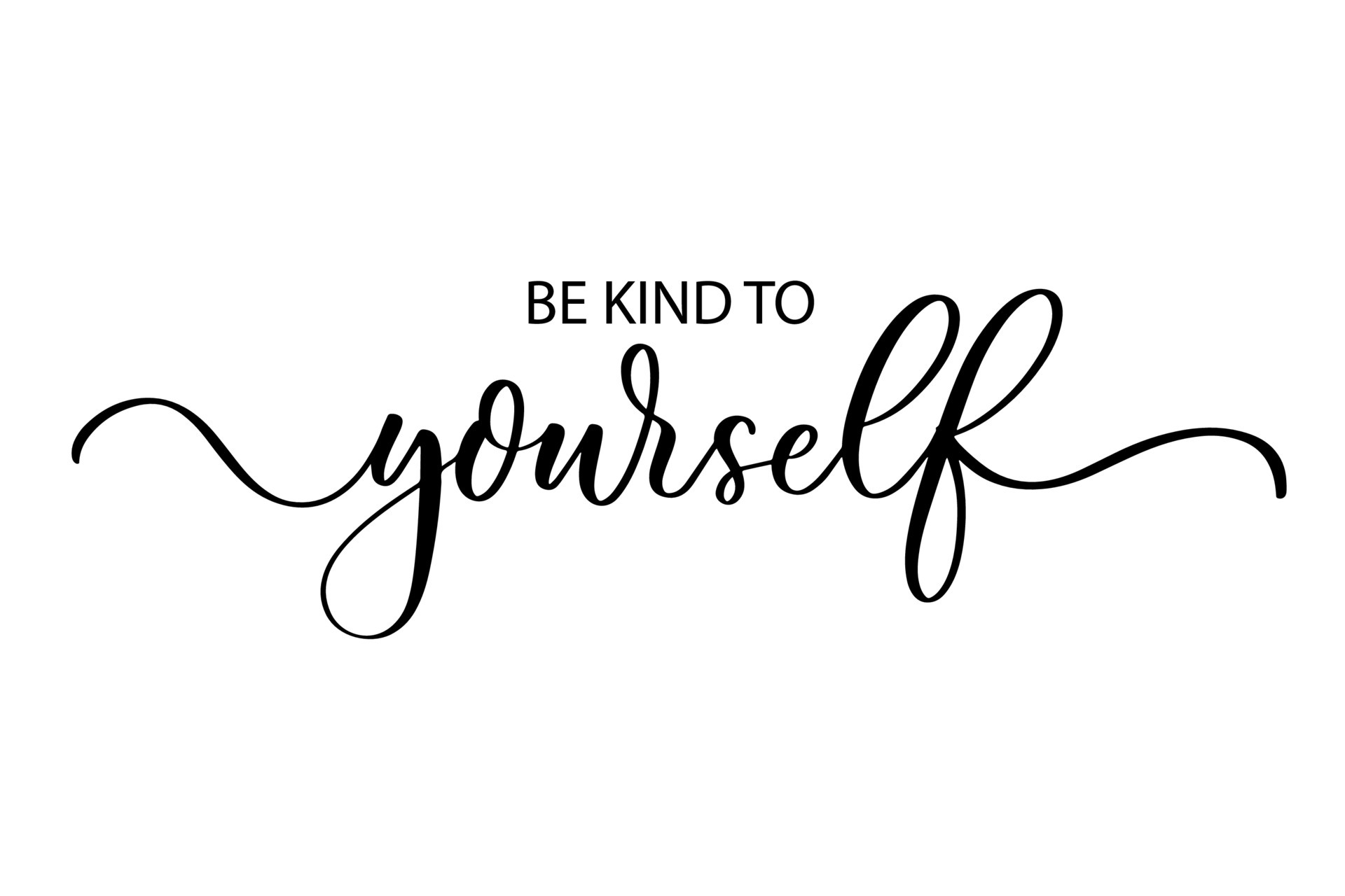 Be kind to yourself - Cute hand drawn nursery poster with lettering in ...