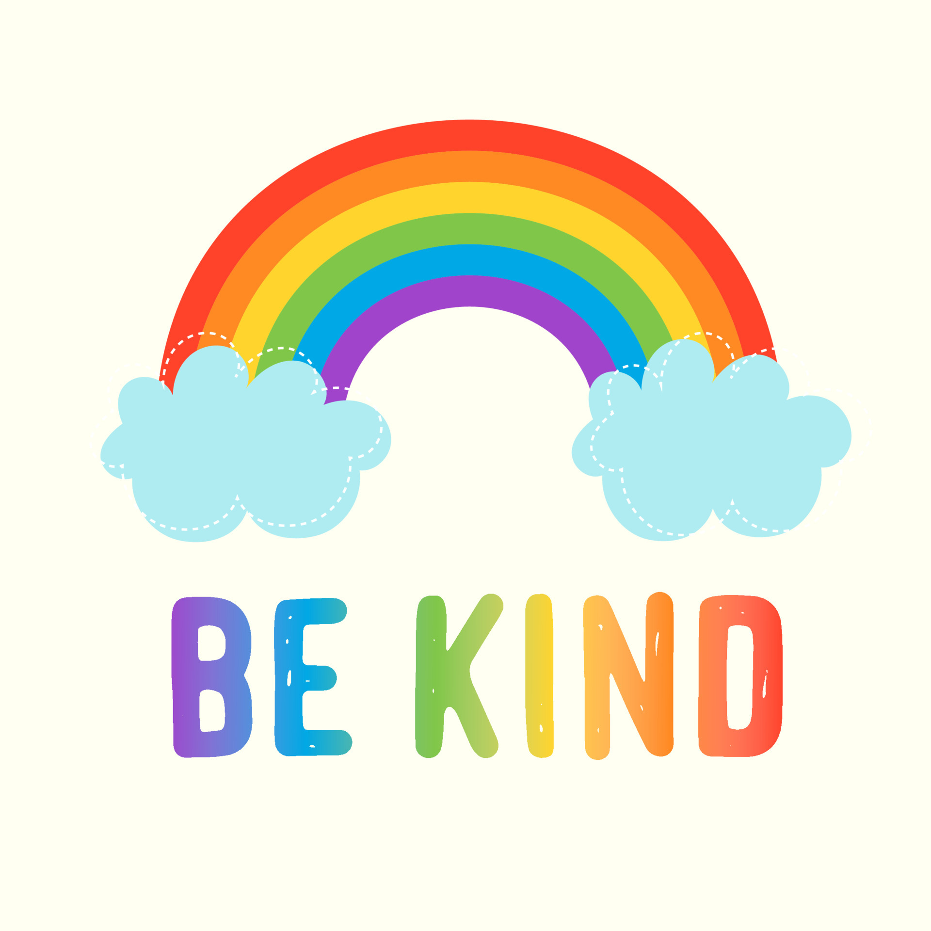 Be kind - Cute hand drawn nursery poster with lettering in scandinavian ...