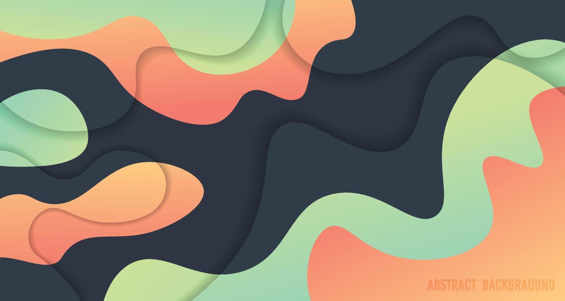 Abstract Gradient Wavy Style Of Fluid Pattern Design Template
