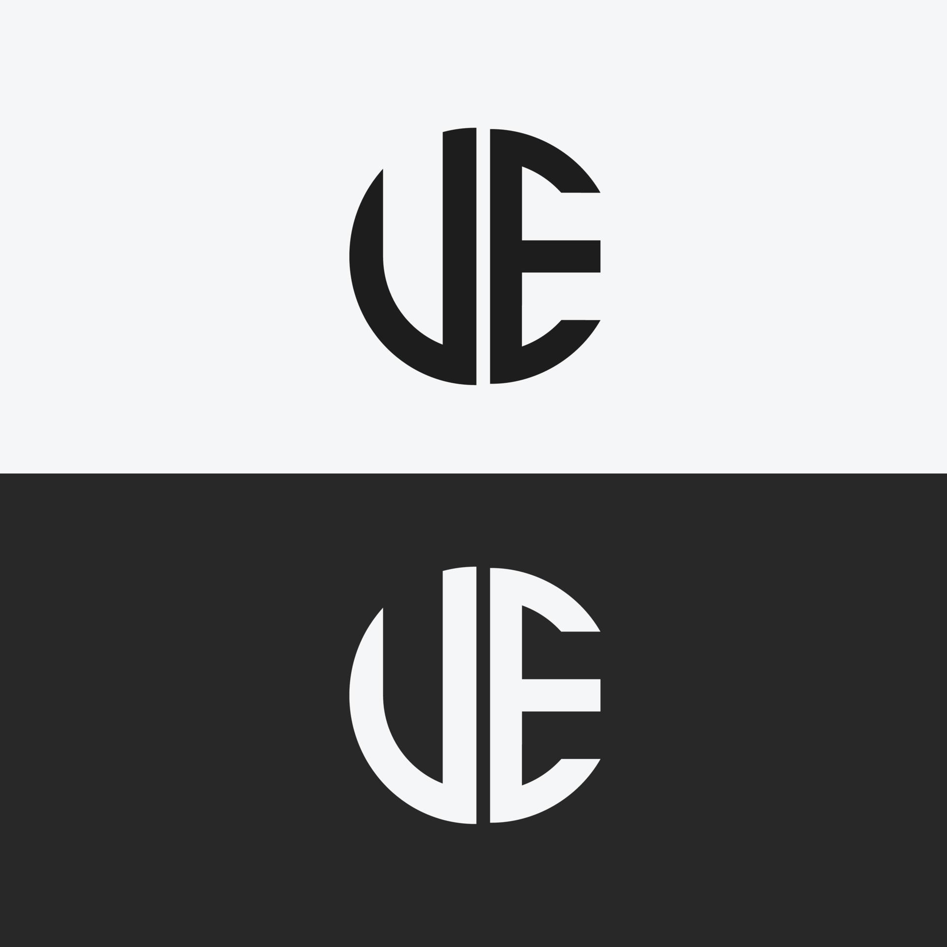 UE letter logo vector template Creative modern shape colorful monogram Circle logo company logo ...