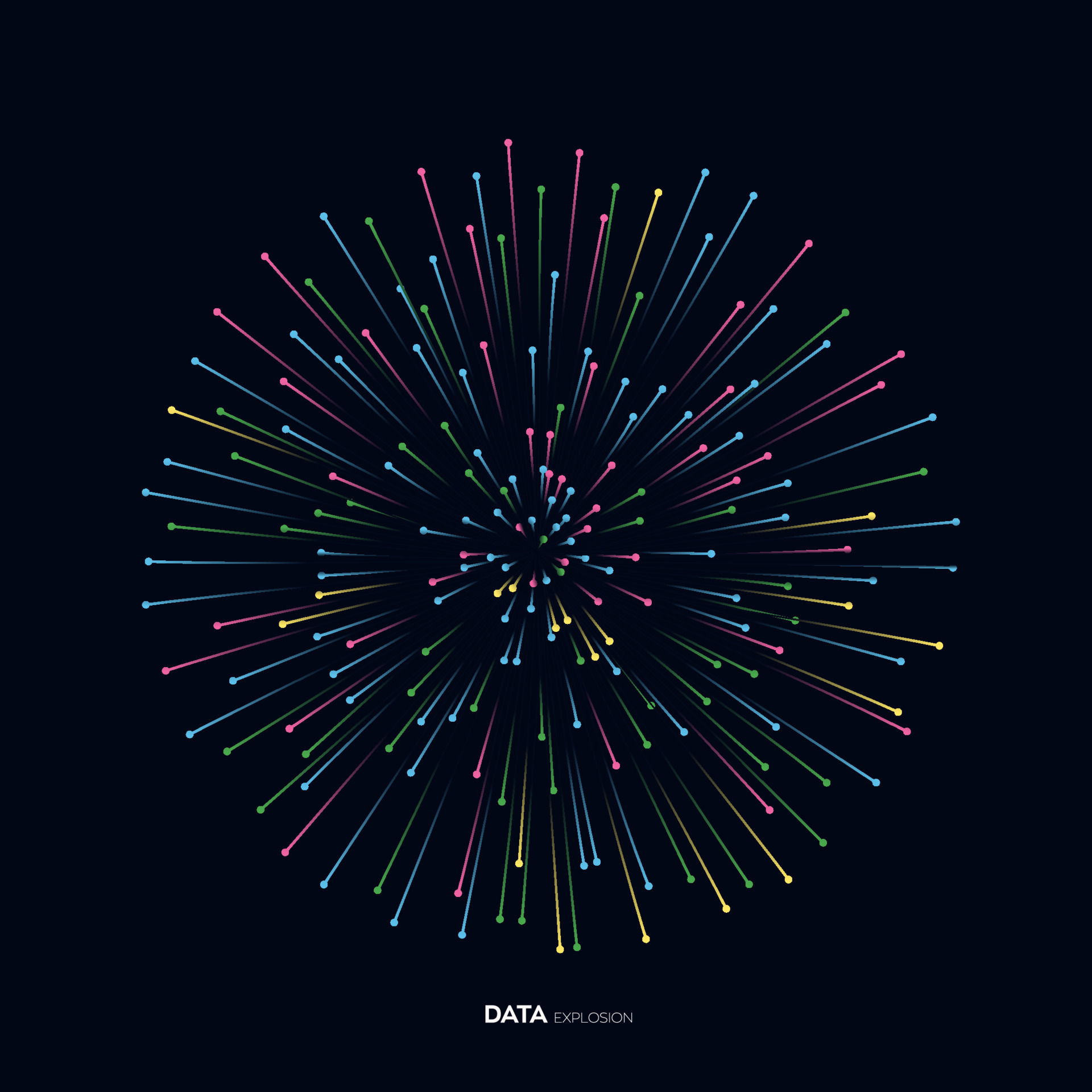 Abstract Vector Explosion Lines Equalizer Circular Shape Isolated