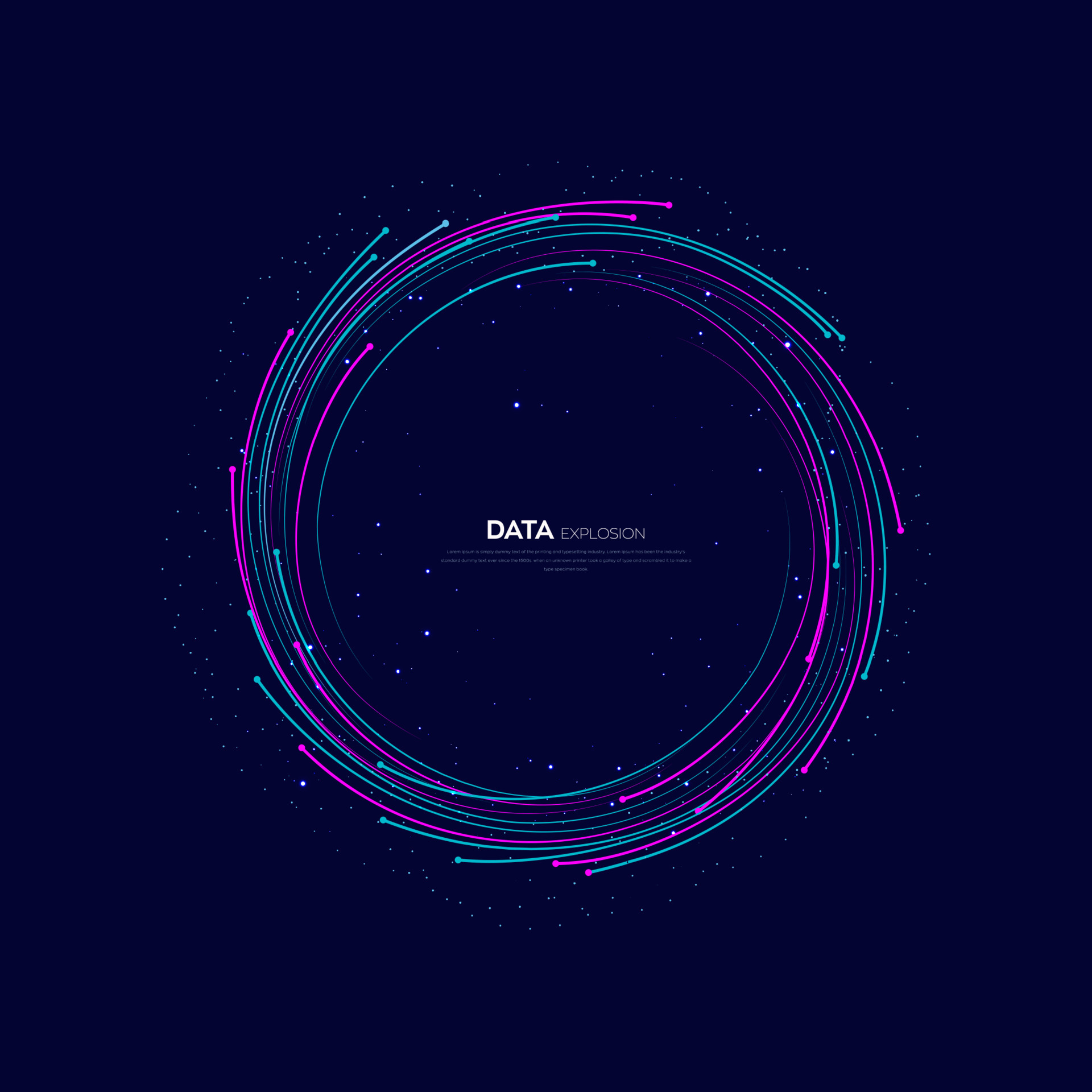 Abstract Vector Explosion Lines Equalizer Circular Shape Isolated