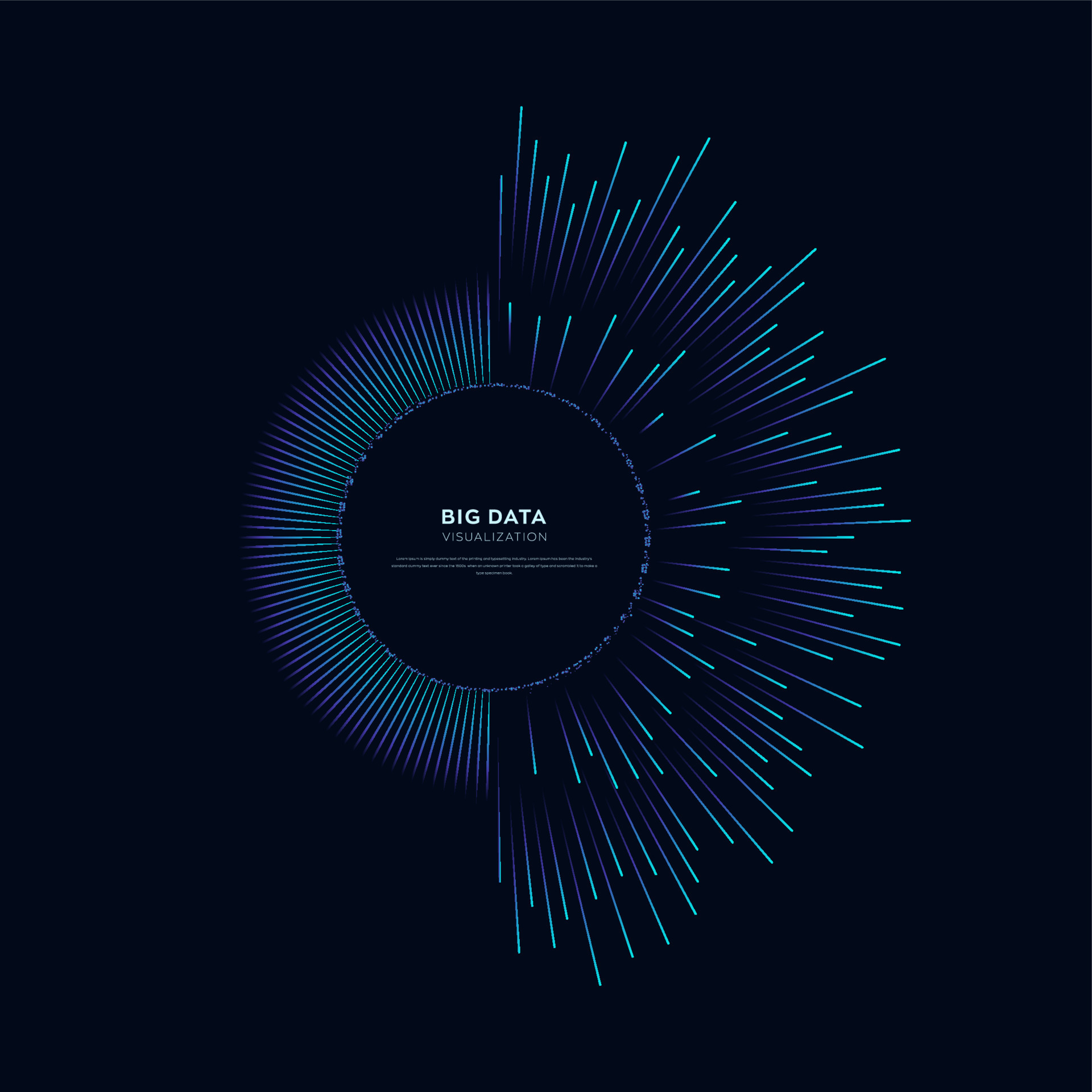 Abstract Vector Explosion Lines Equalizer Circular Shape Isolated