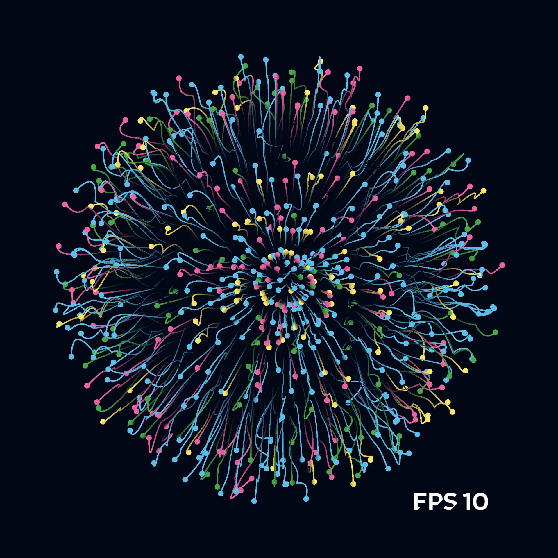 Abstract Vector Explosion Scribble Lines Equalizer Circular Shape