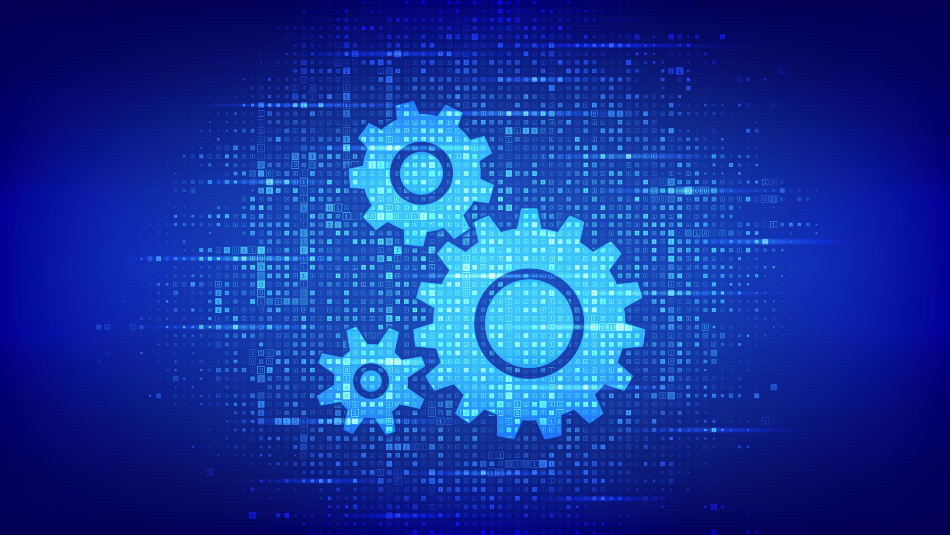 Automation Software Background Gears Icons Made With Binary Code Iot
