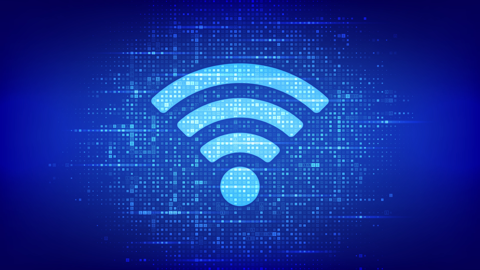Wi Fi Network Icon Wi Fi Sign Made With Binary Code Wlan Access