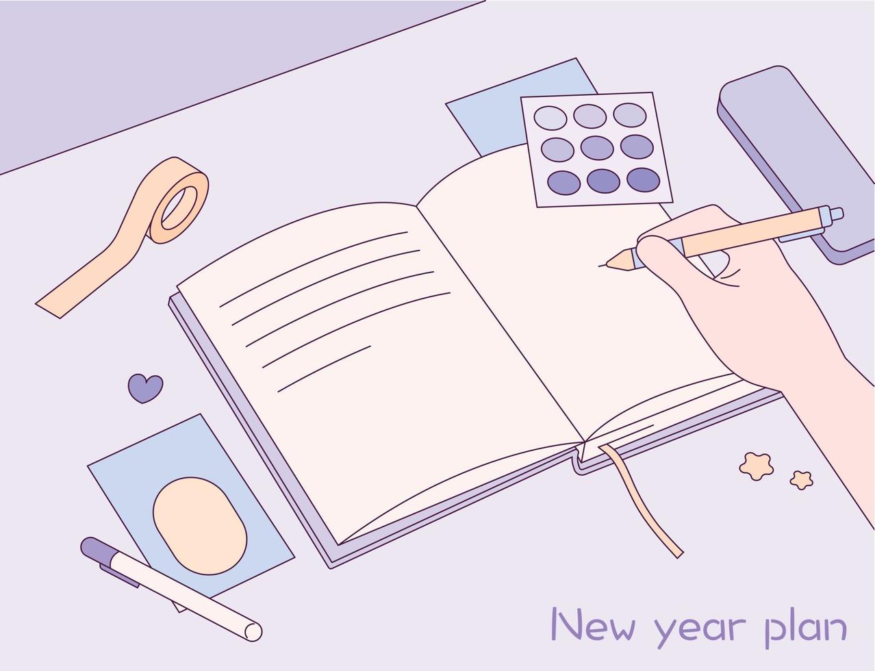 write in notes Decorate your notes with stickers. 4273485 Vector Art at ...