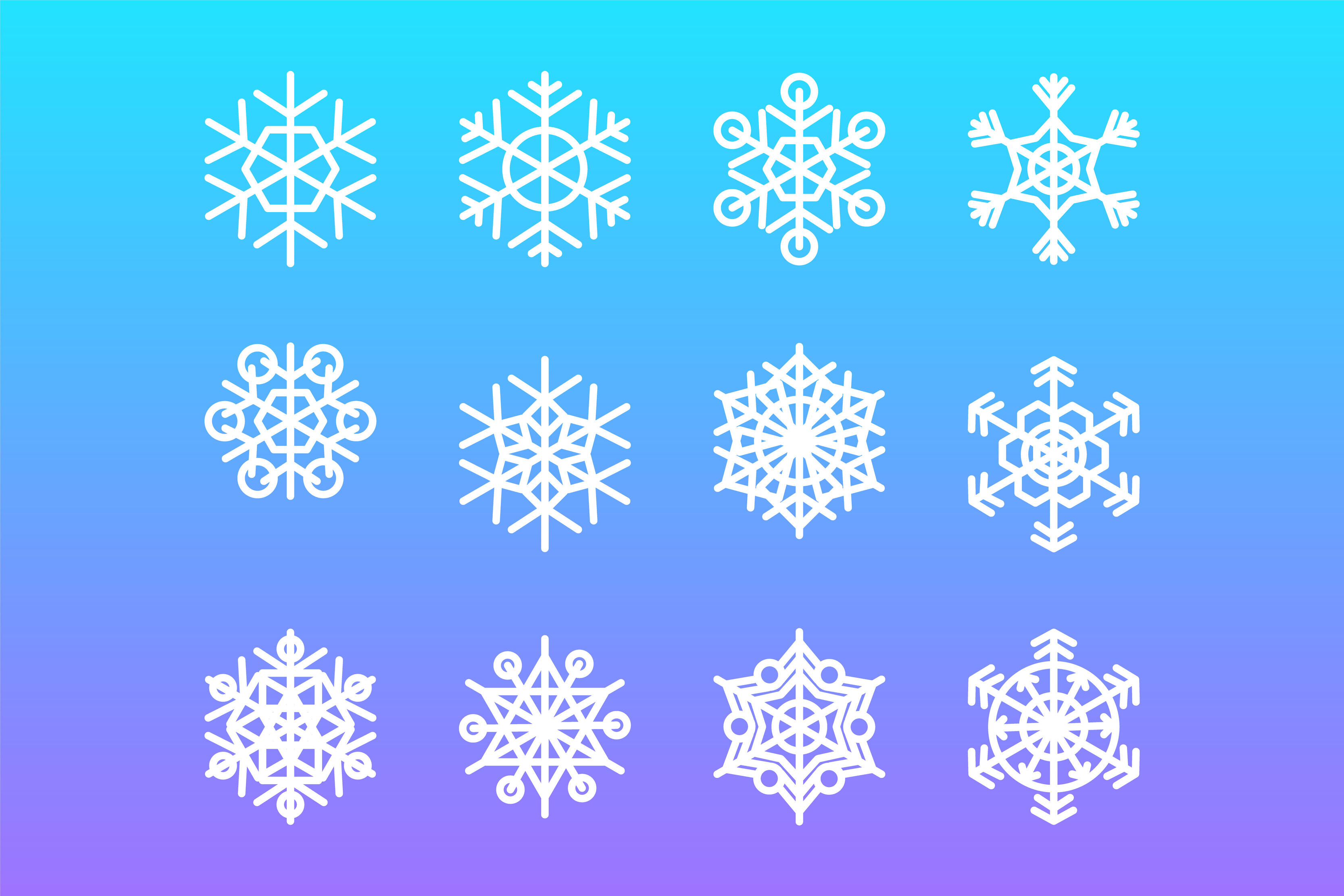Snowflake winter season decoration set vector 4278305 Vector Art at ...