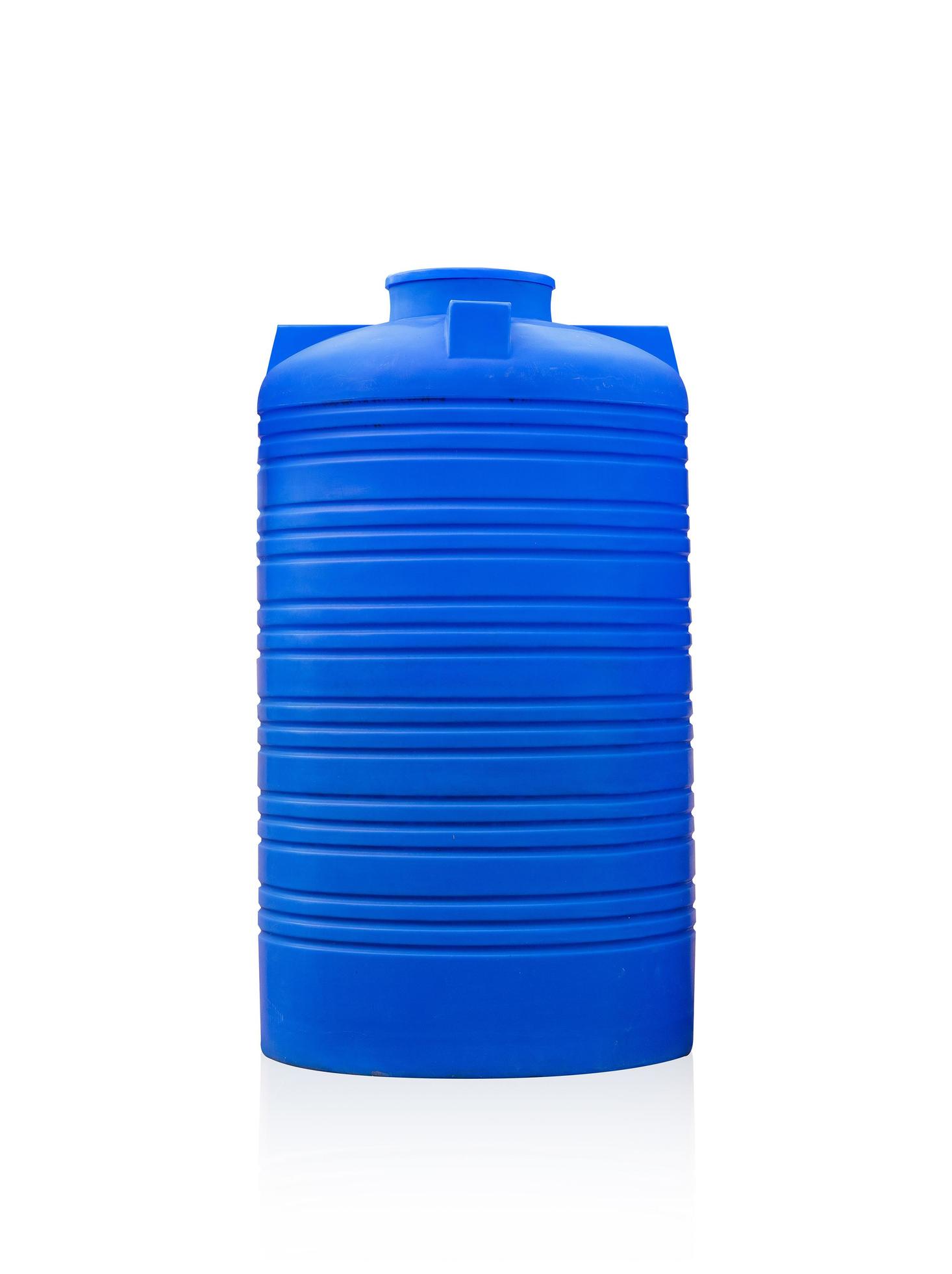 Blue plastic water tank isolated on white background. 4279817 Stock ...