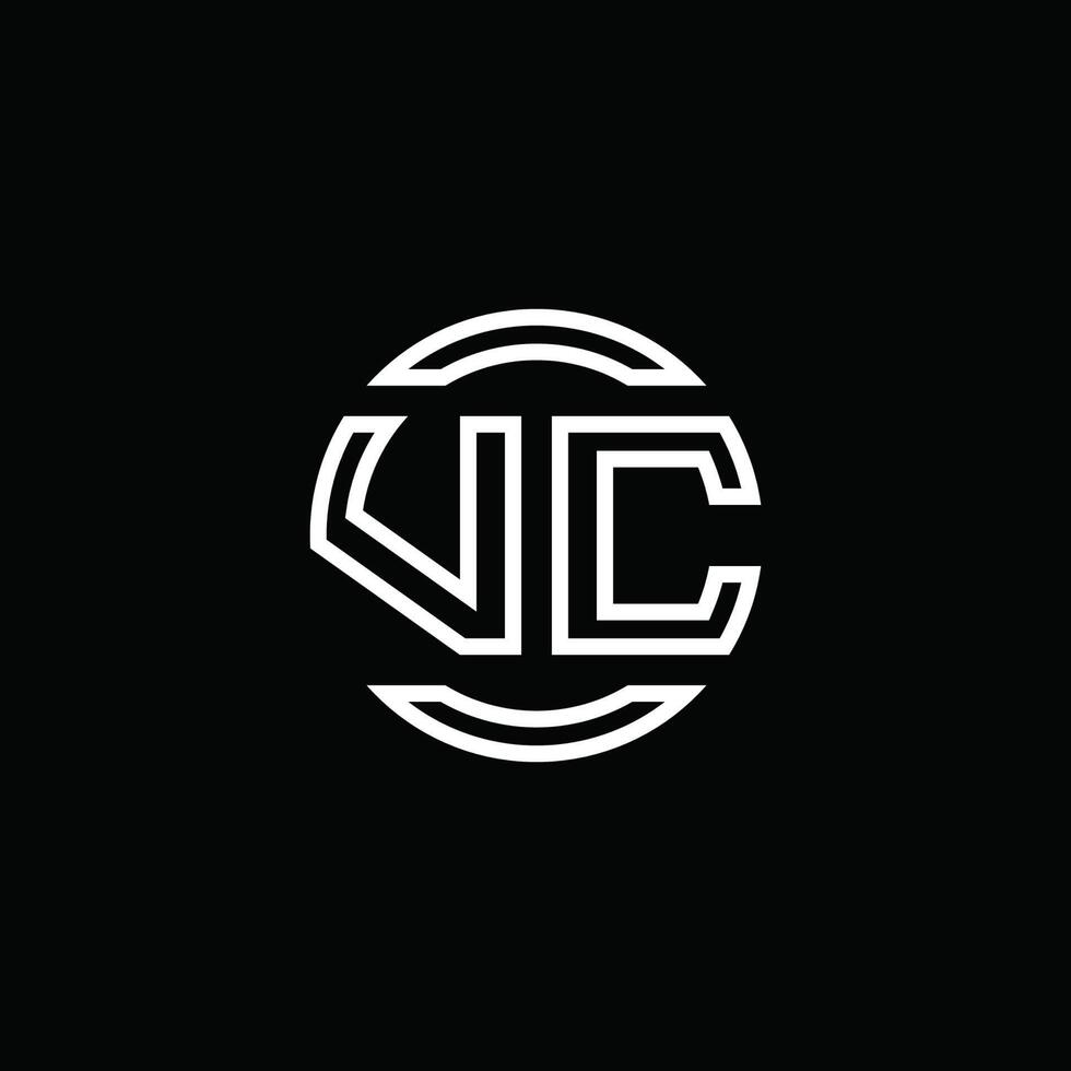 VC logo monogram with negative space circle rounded design template ...