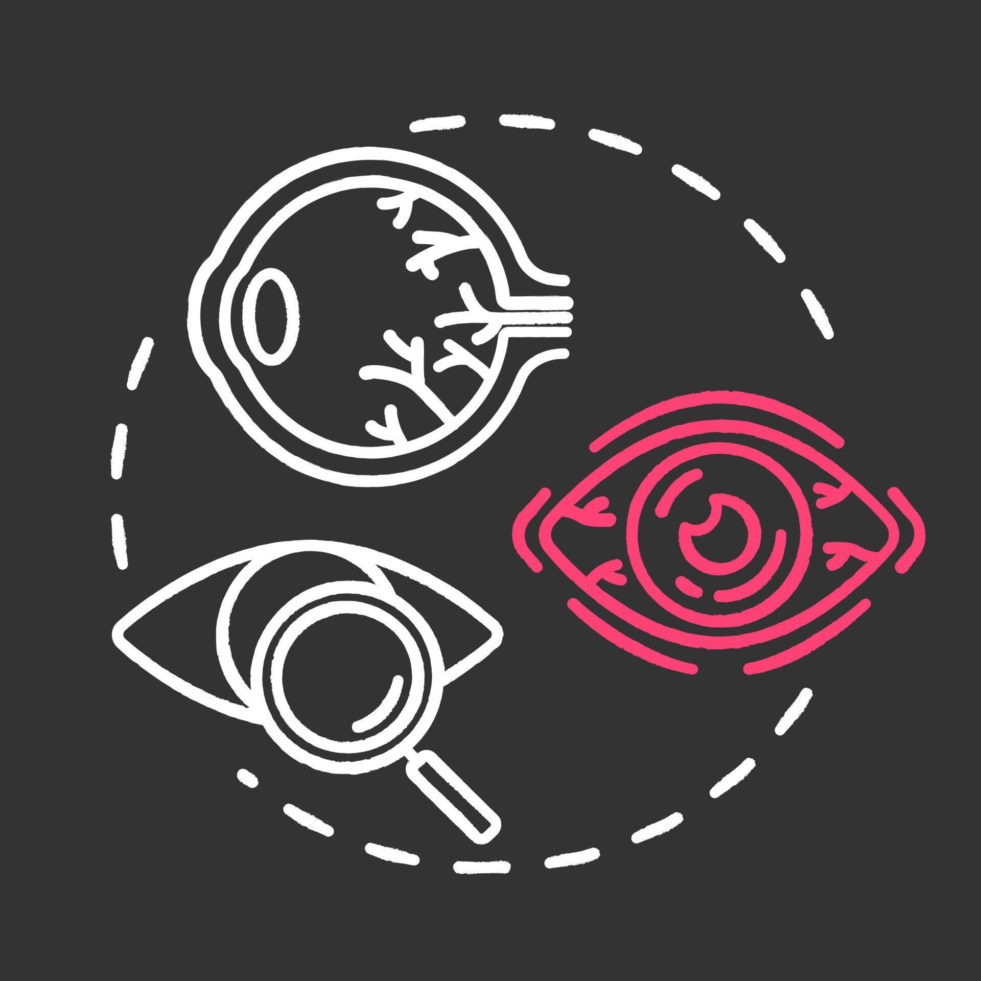 Tiza De Oncología Ocular Tiza De Color Rgb Icono De Concepto De Color
