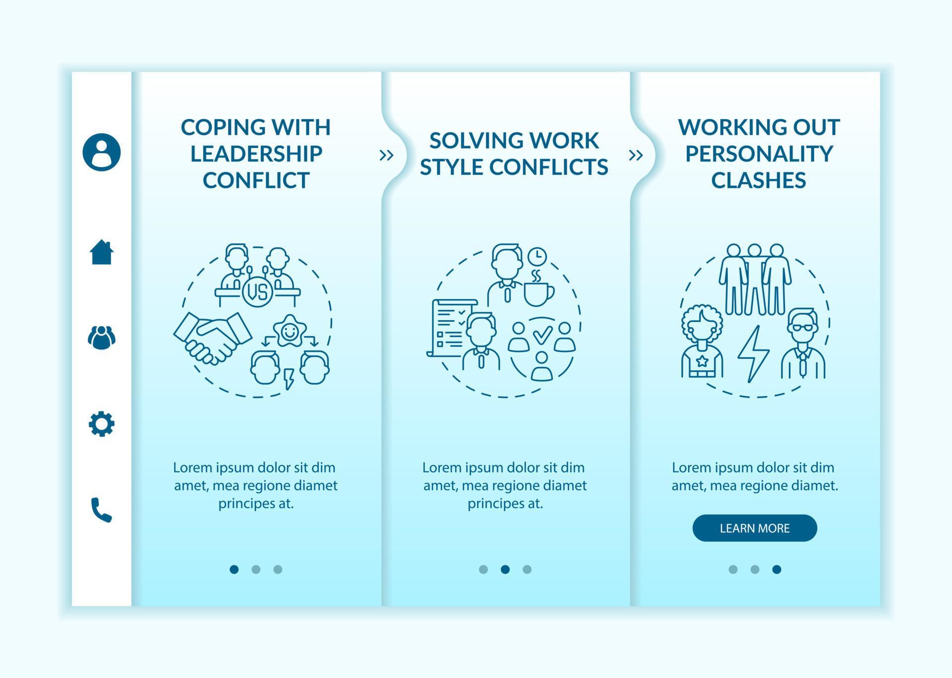 Dealing With Team Conflicts Onboarding Vector Template Responsive