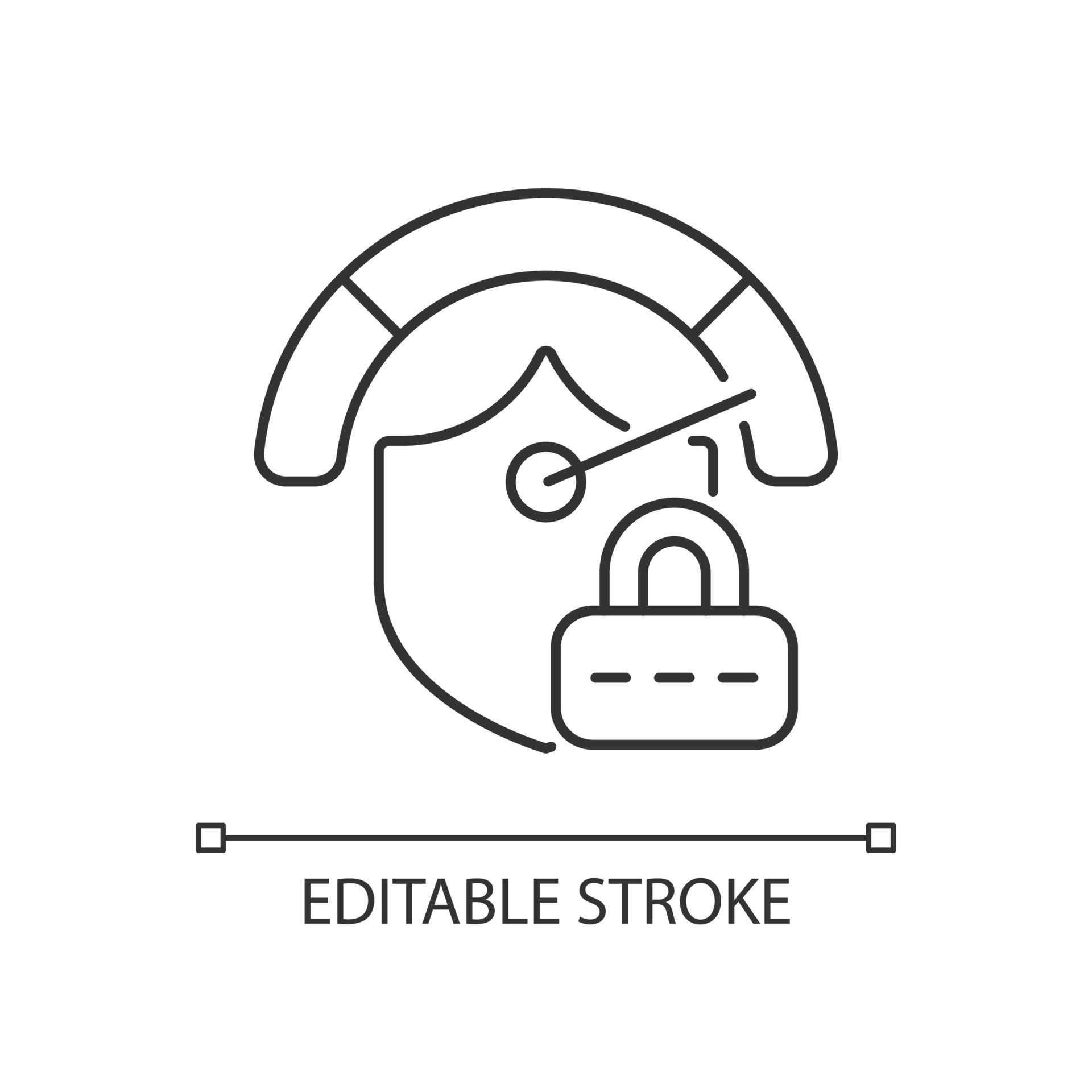 Strong Password Linear Icon Safeguard For Confidential Data Internet Safety Measures Thin