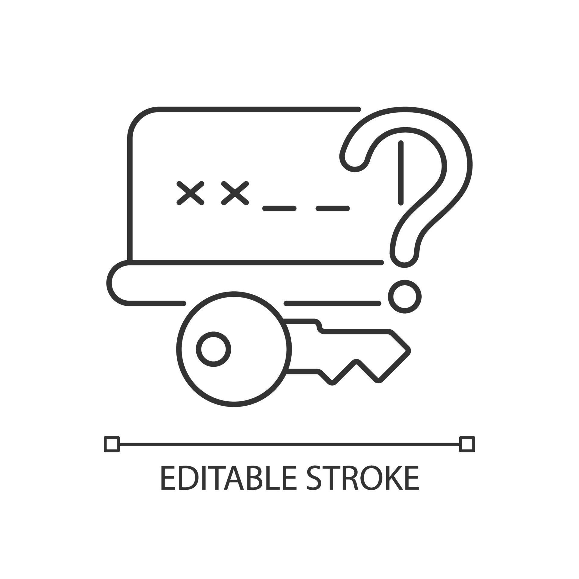 Forgetting Password Linear Icon Account Recovery Reset Login Computer Safety Secure System