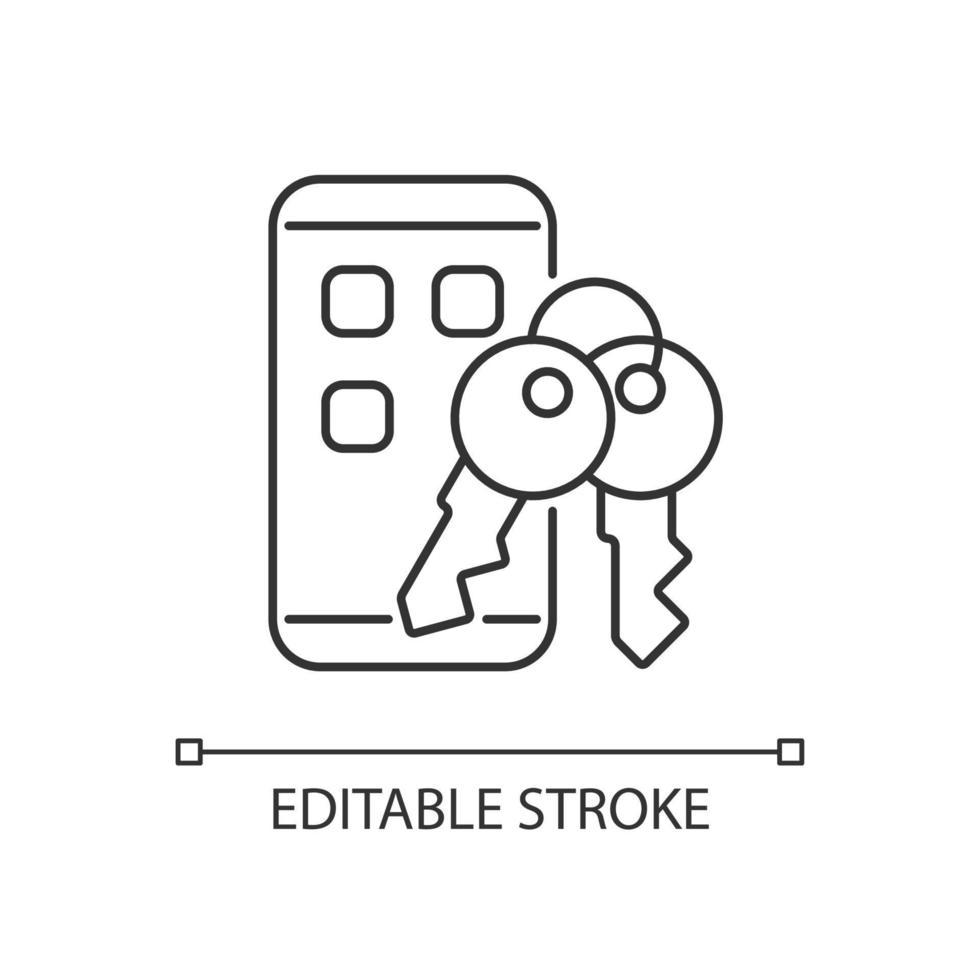 Password Management App Linear Icon Mobile Phone Safety Secure Smartphone Password Management