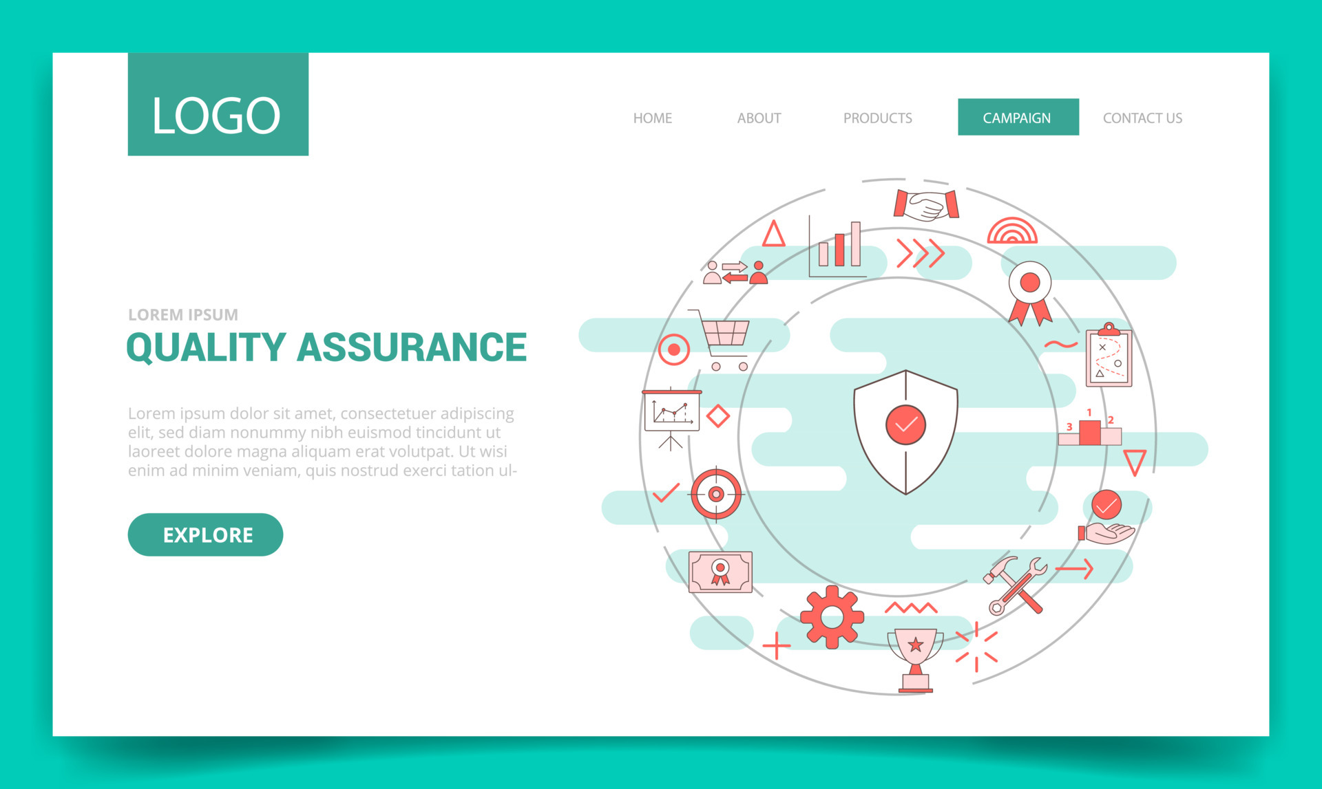 Qa Quality Assurance Concept With Circle Icon For Website Template Or