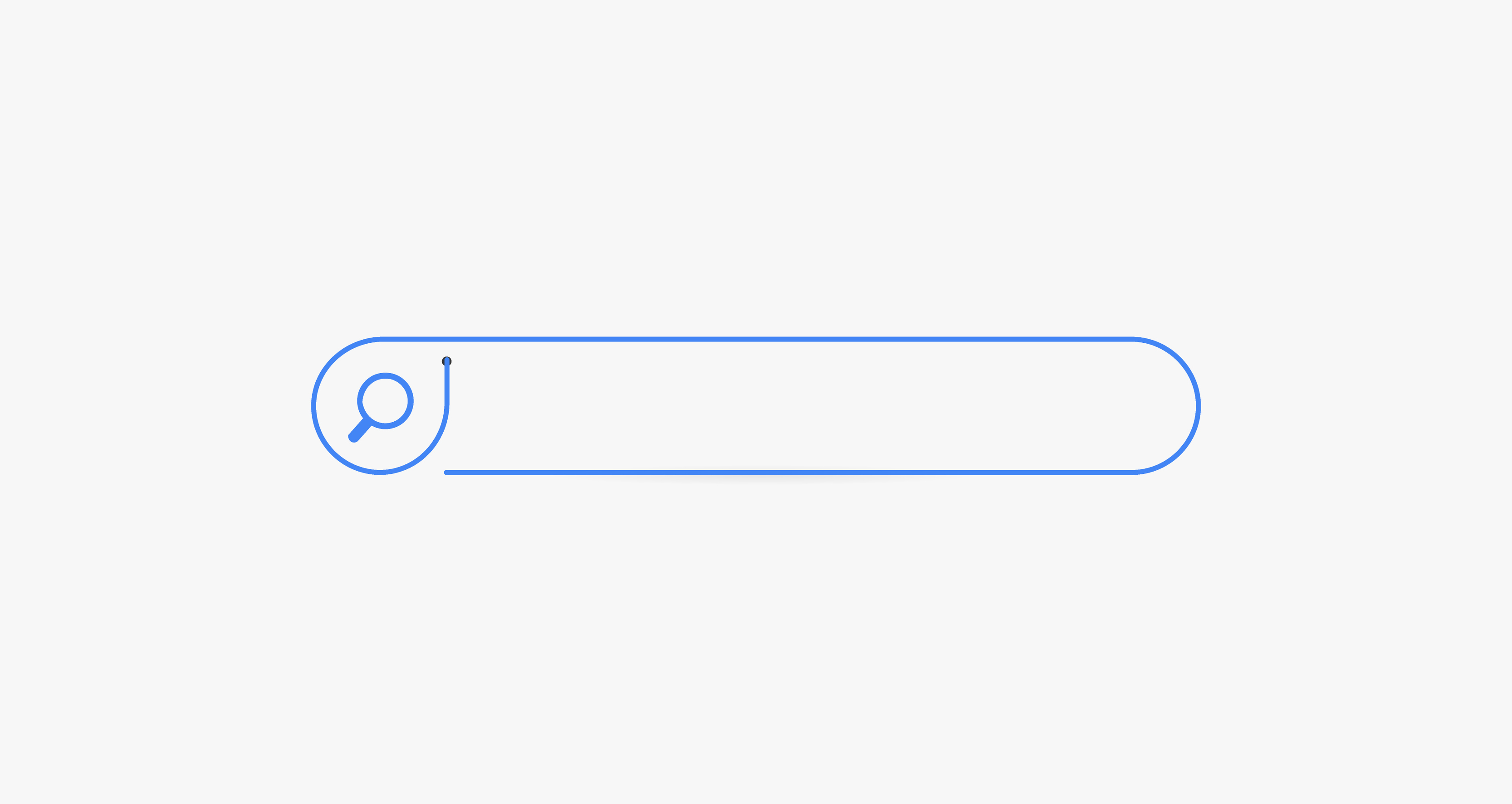 Search Bar Horizontal Linear Border With Text Input Field Magnifying