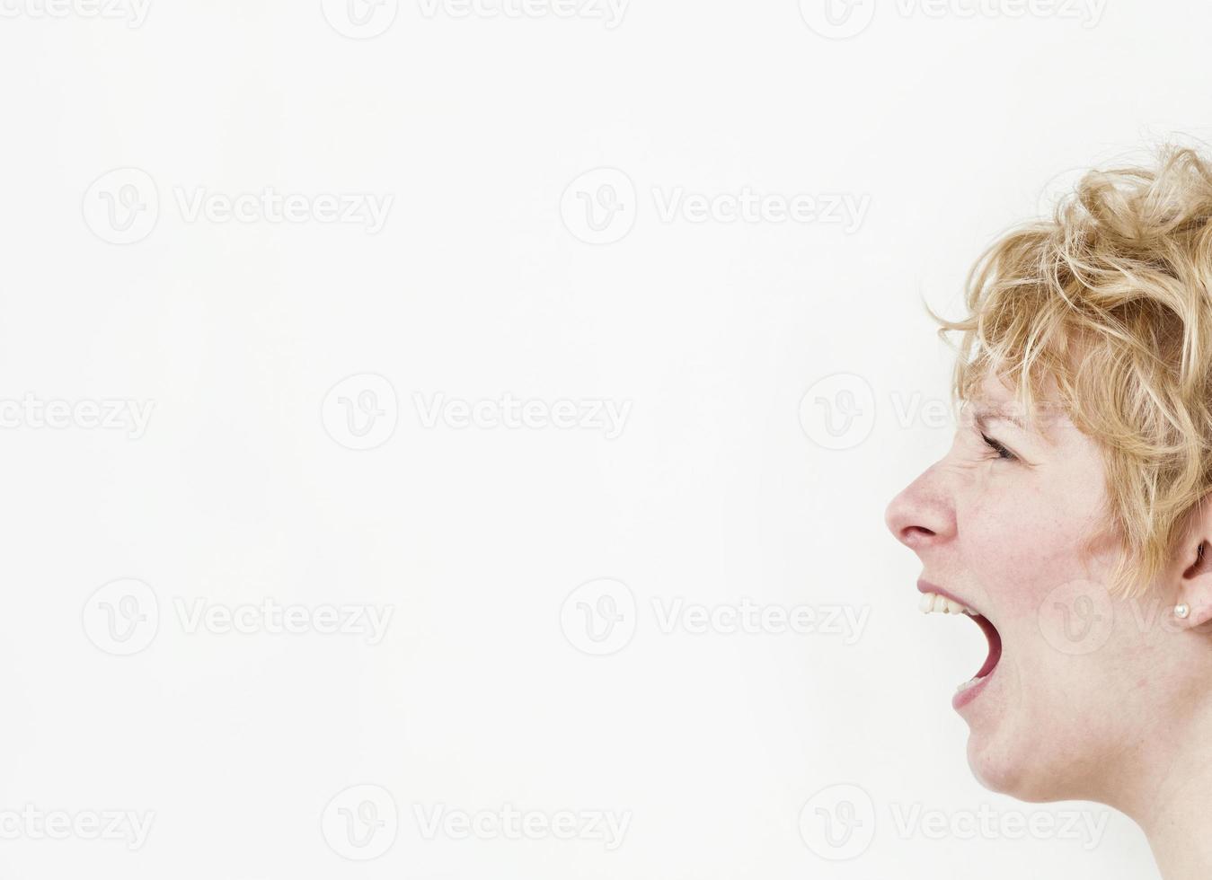 Screaming girl profile 4299692 Stock Photo at Vecteezy