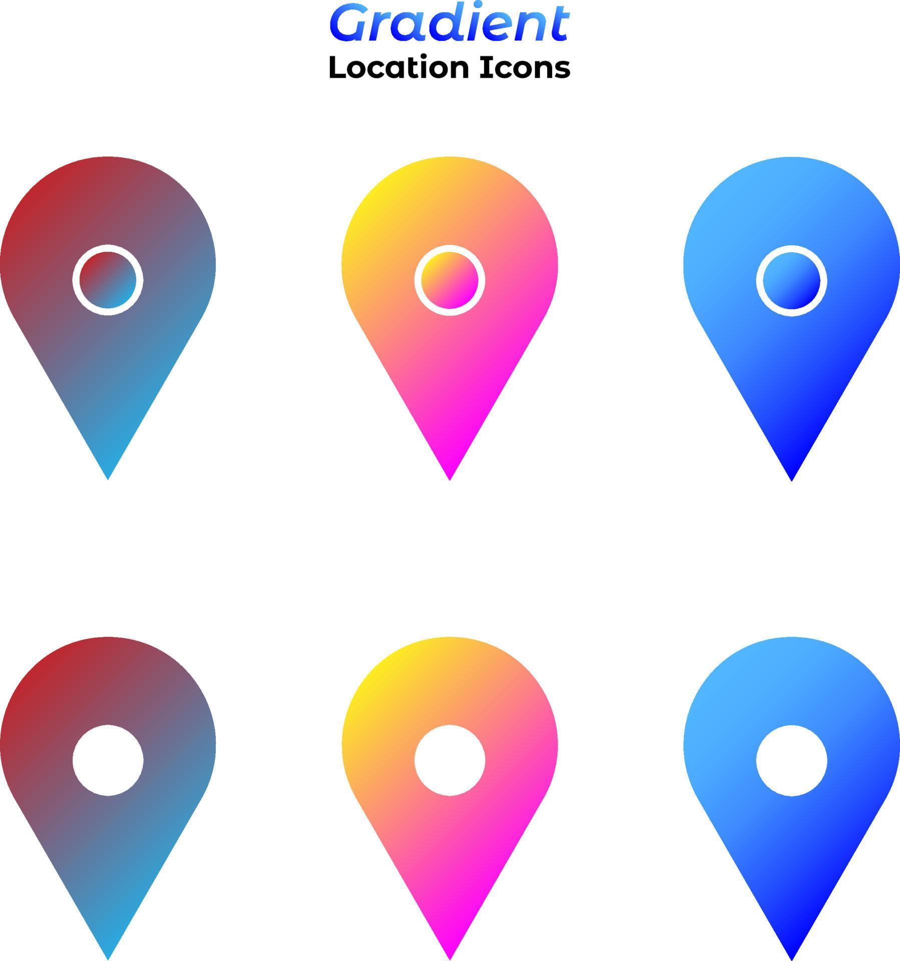 Gradient Location Icons Vector Set 4303935 Vector Art at Vecteezy