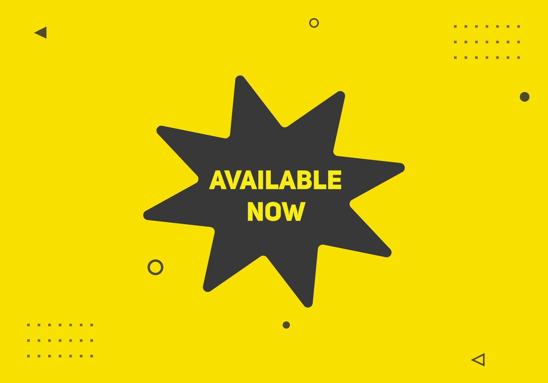 available now text sign icon rounded stroke template web button 4304553 Vector Art at Vecteezy