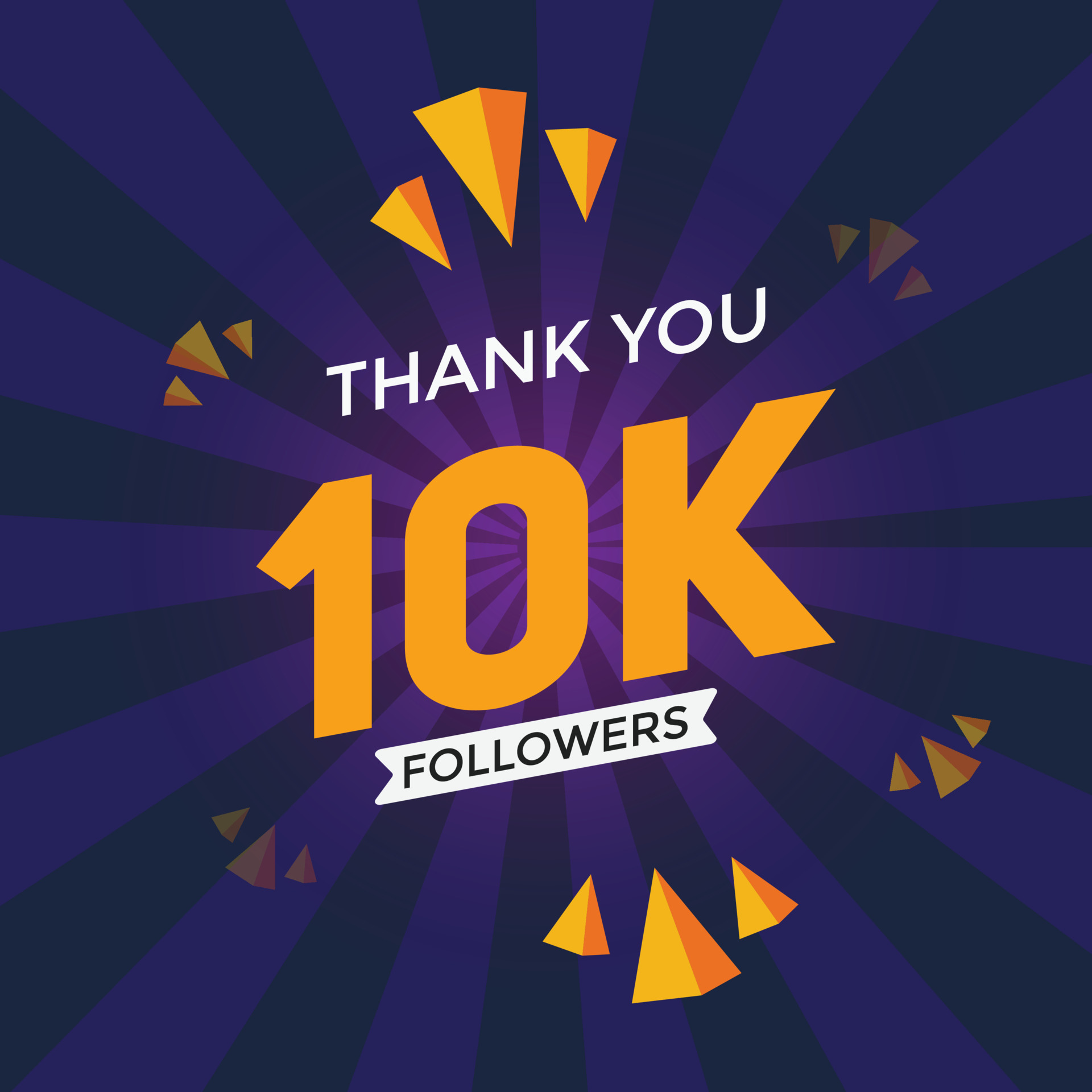10k Followers Thank You Colorful Celebration Template Social Media