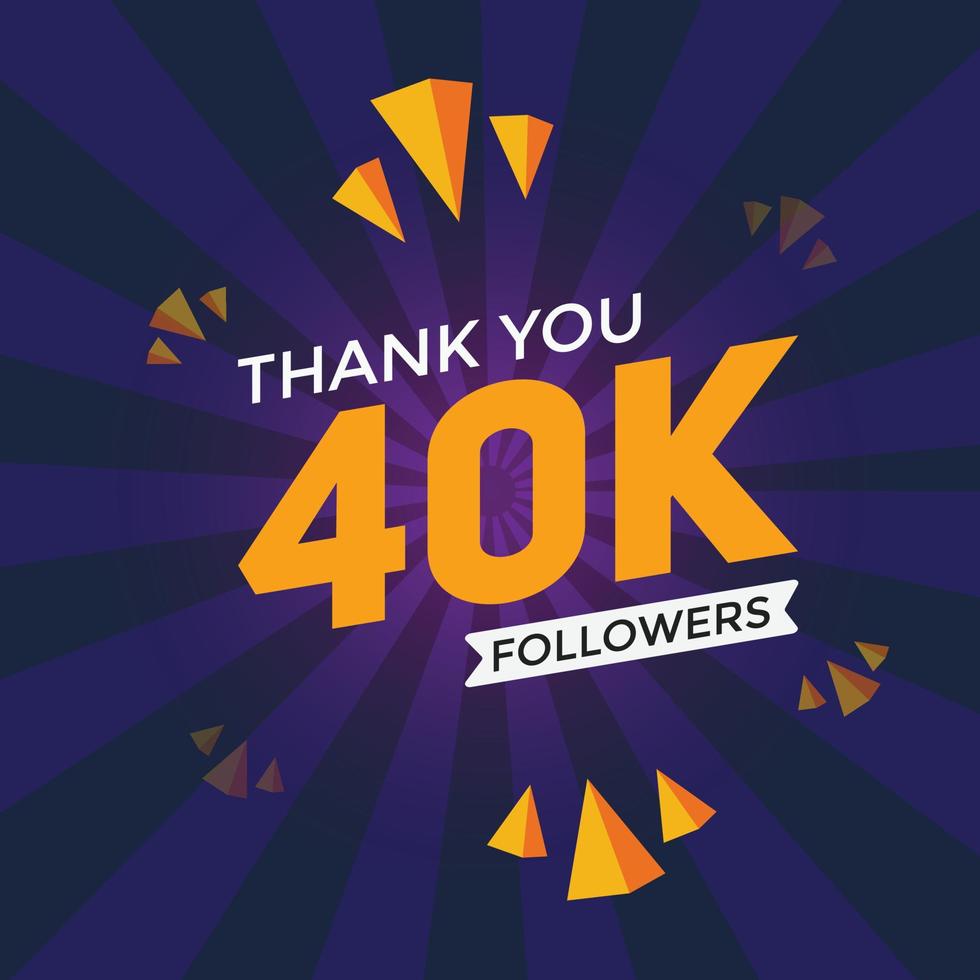 40k Followers Thank You Colorful Celebration Template Social Media