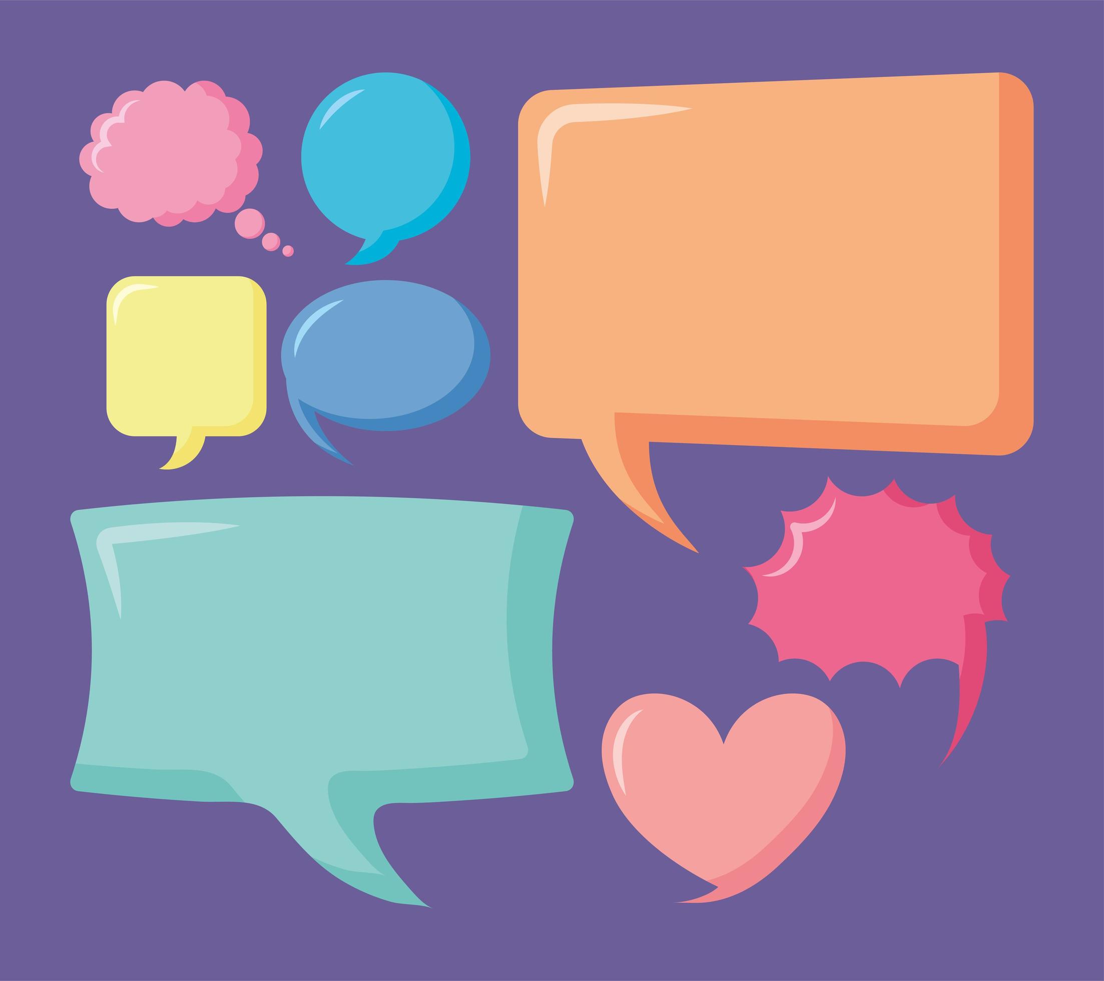 eight message bubbles 4308928 Vector Art at Vecteezy