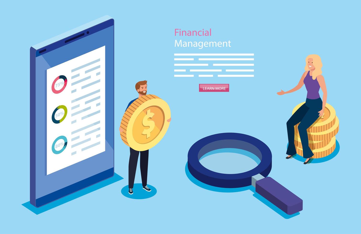financial management with couple and icons 4309677 Vector Art at Vecteezy