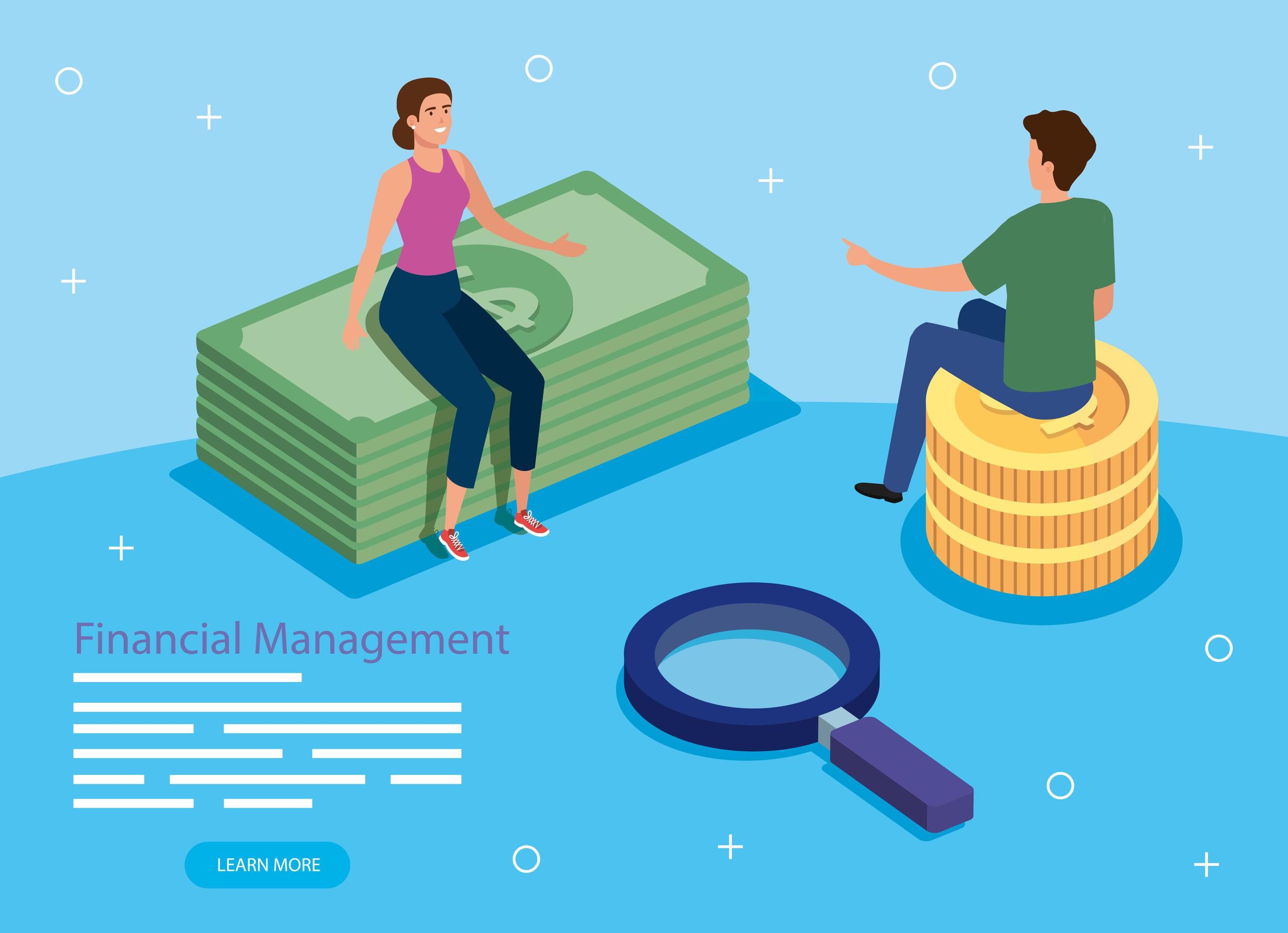 financial management with couple and icons 4309715 Vector Art at Vecteezy