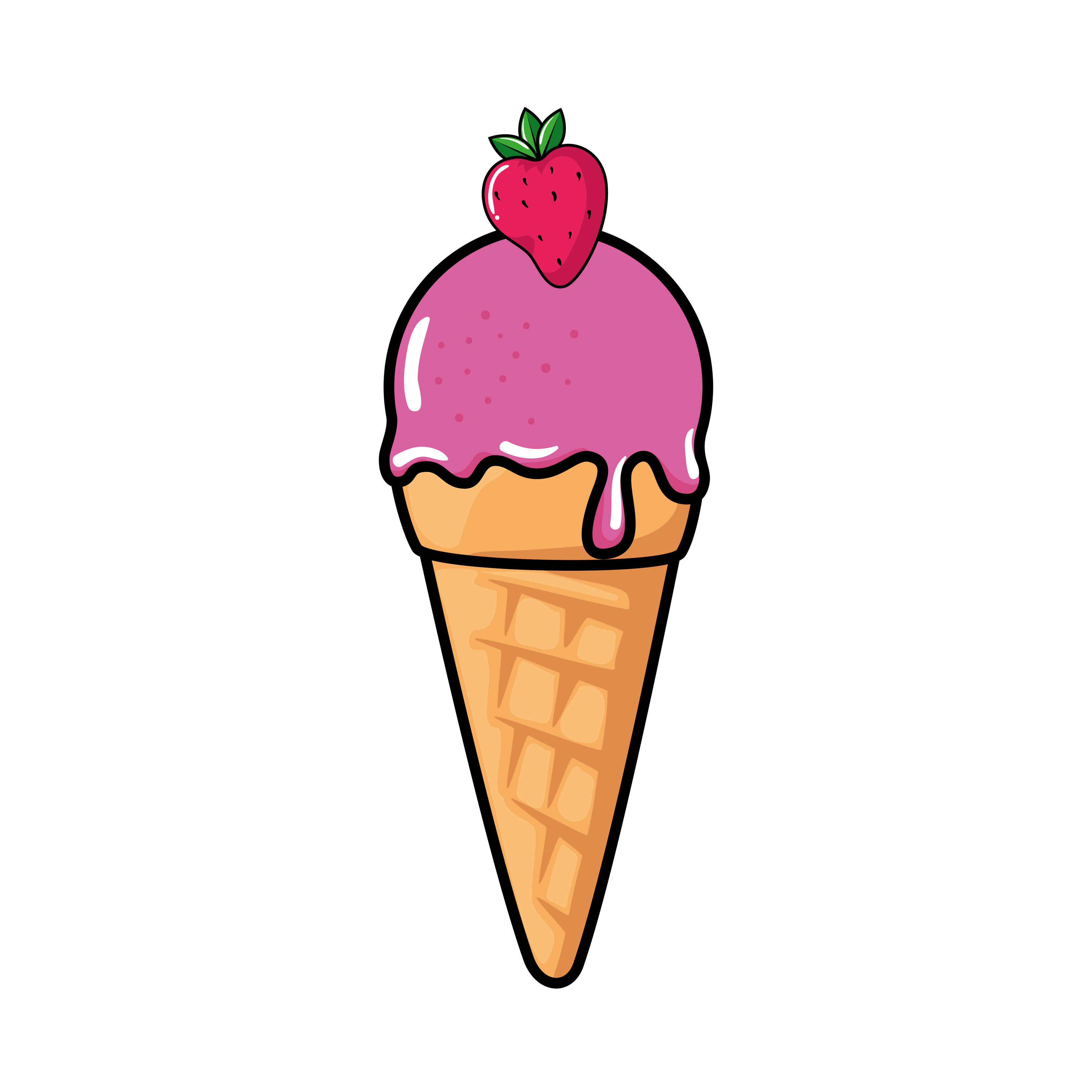 Strawberry Ice Cream Vector Art Icons And Graphics For Free Download