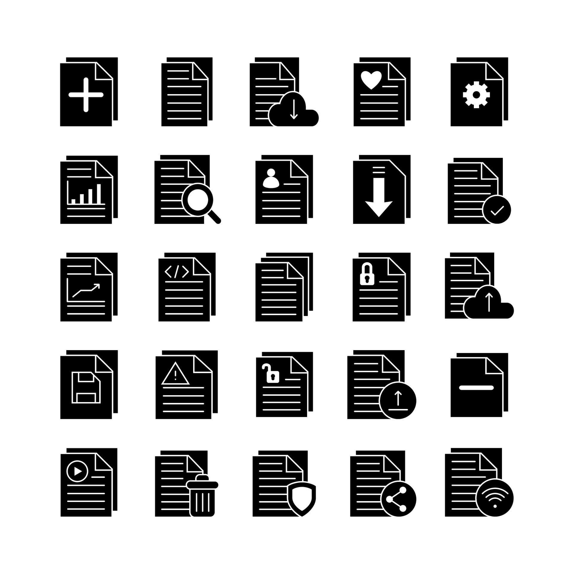 Document icon set vector gradient for website, mobile app, presentation ...