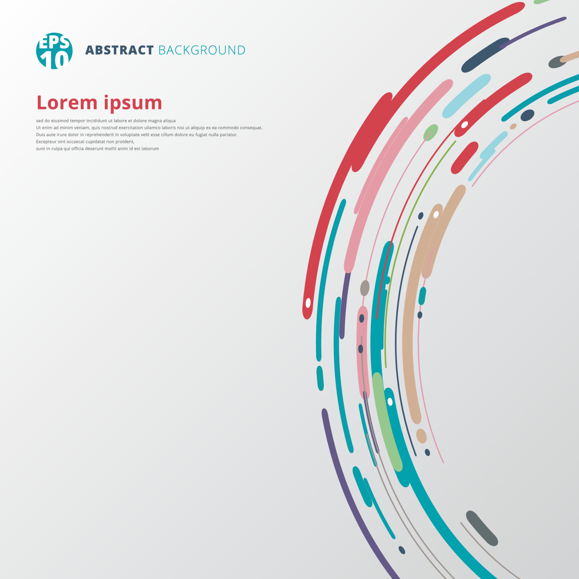 Modern Style Abstract With Composition Made Of Various Motion Lines Curve Rounded Shapes