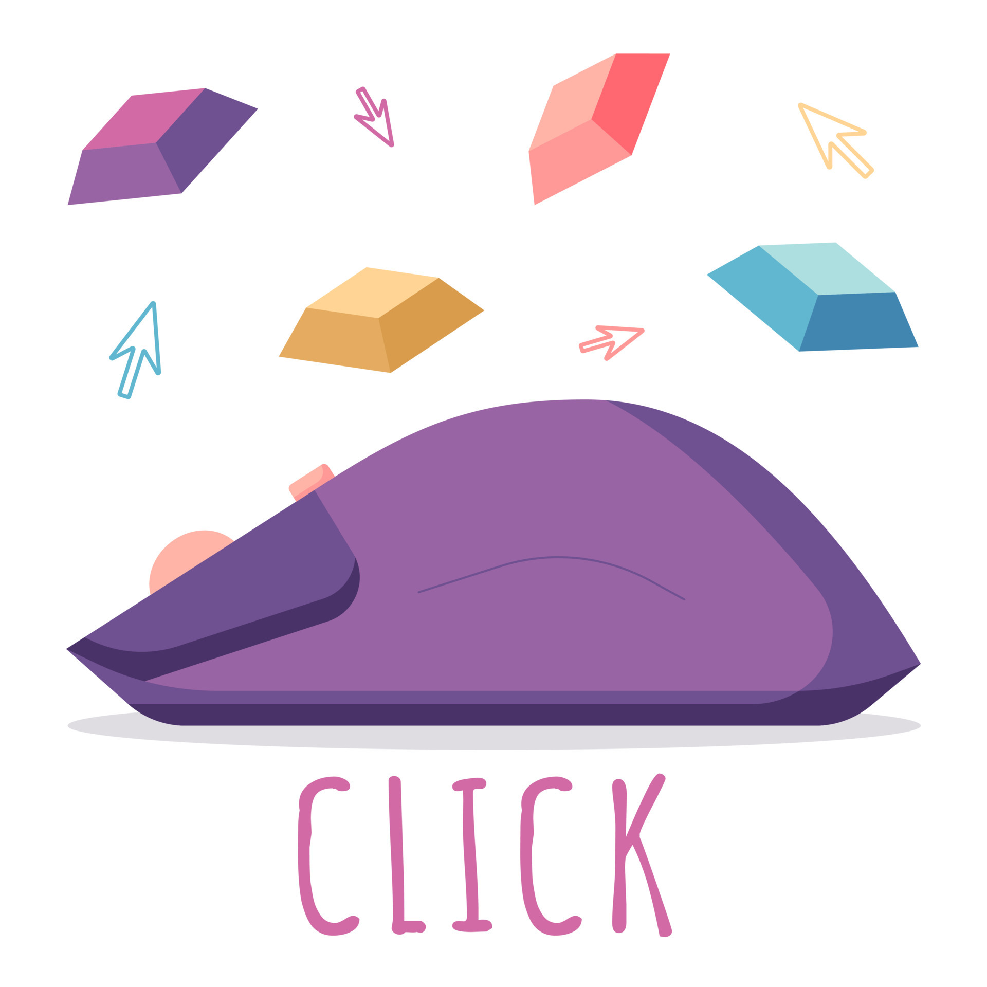 Card concept template of mouse clicker and keyboard buttons in a flat ...