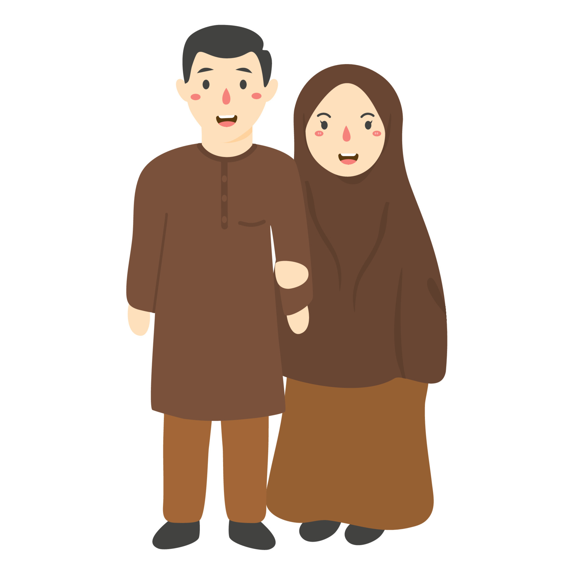 muslim couple illustration 4315279 Vector Art at Vecteezy